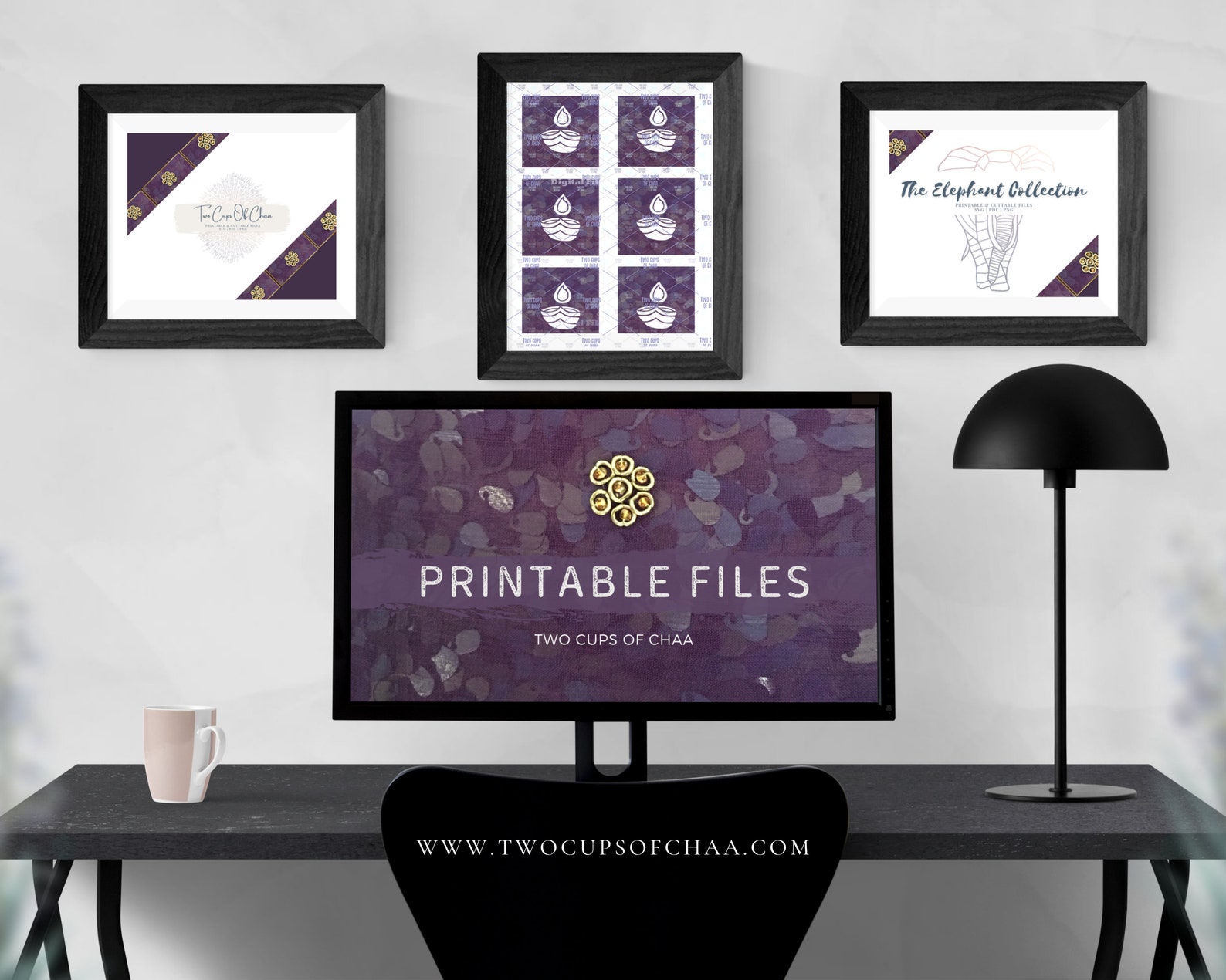 Purple Square Cards Print Template Square Diya Cards Are Perfect for ...