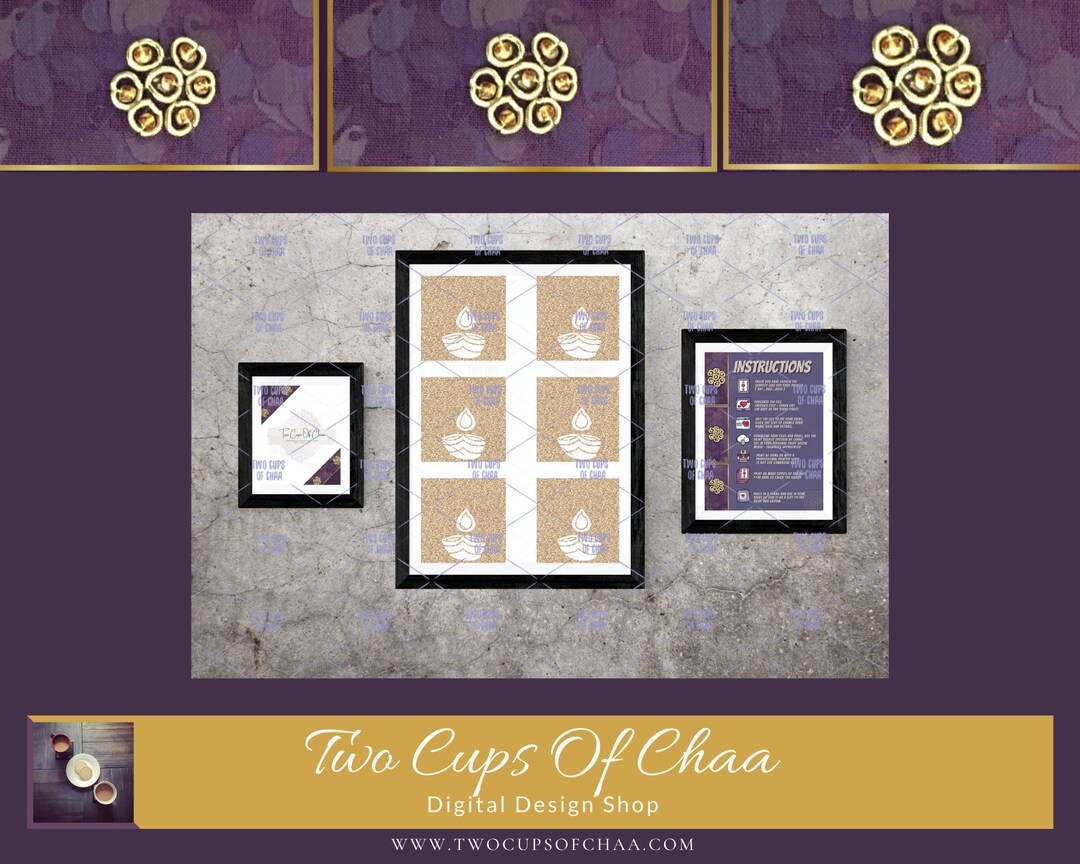 Golden Square Printable Cards Template Glitter Background - Etsy