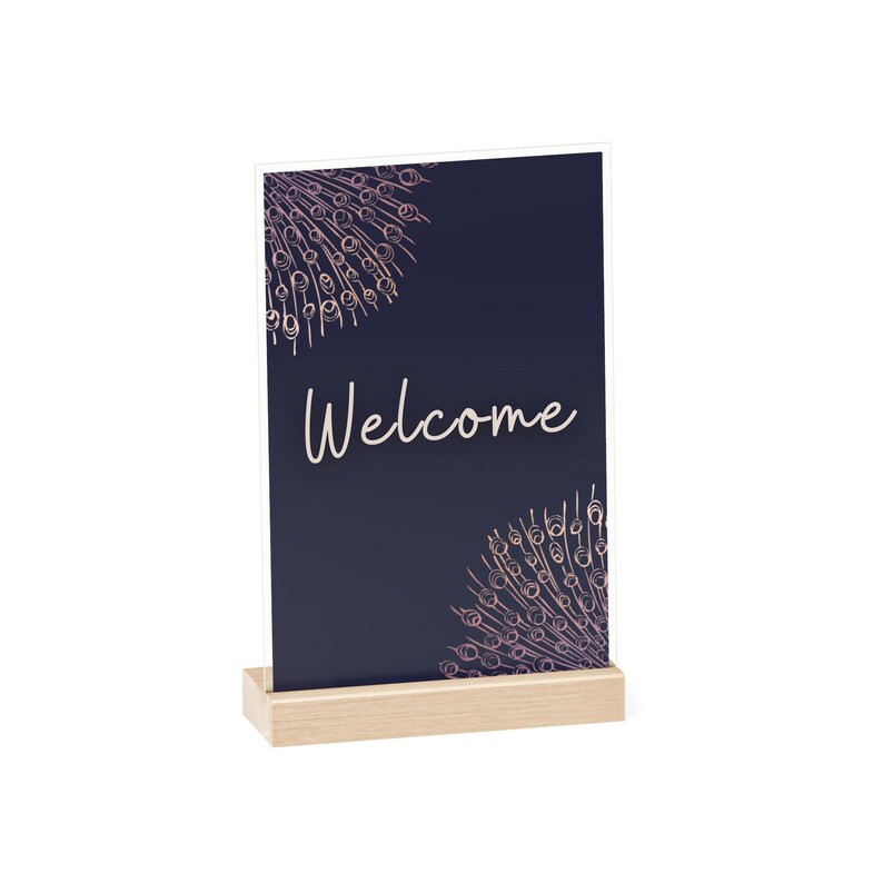 Acrylic Welcome Sign With Wooden Stand, Use in Your Event Planning for ...