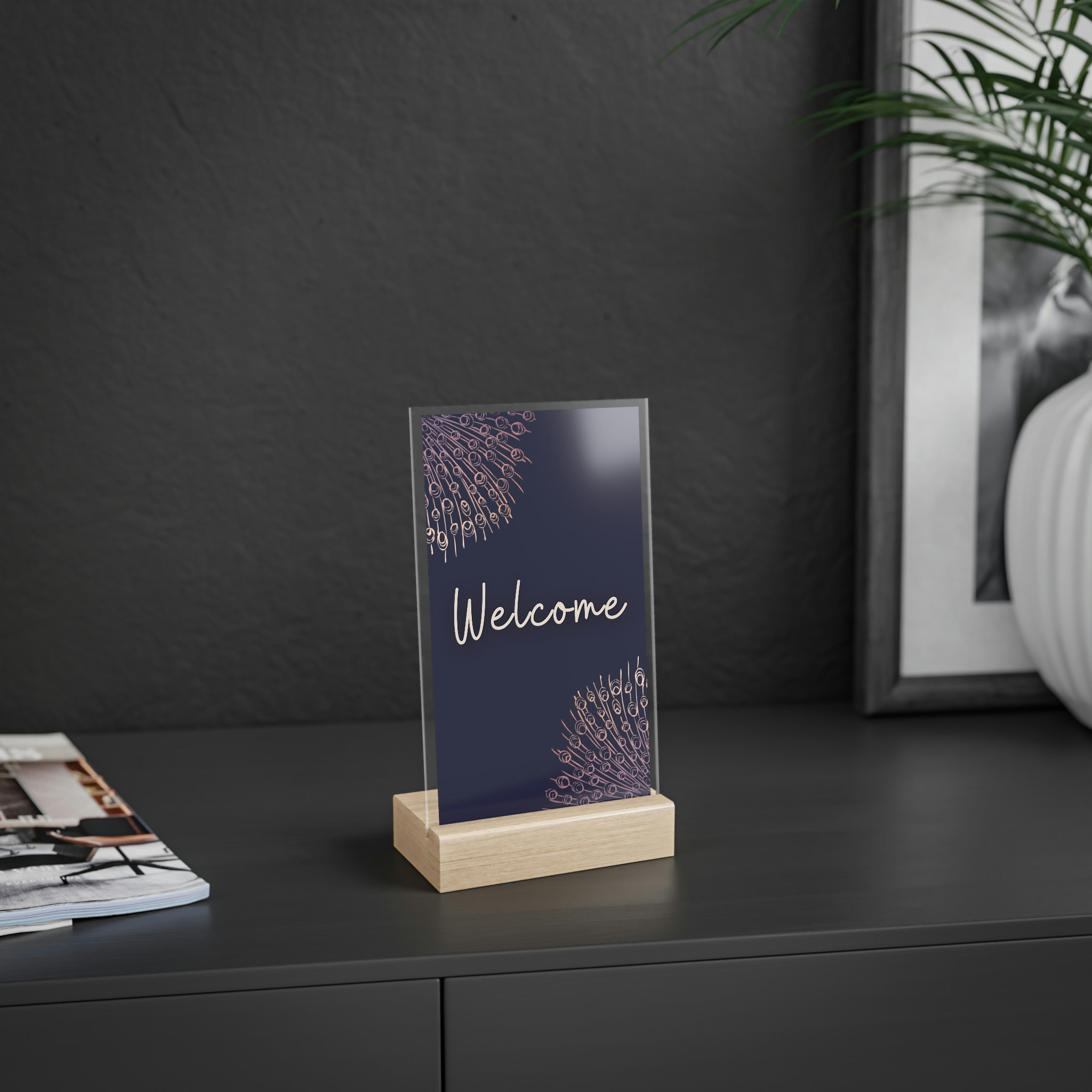 Acrylic Welcome Sign With Wooden Stand, Use in Your Event Planning for ...