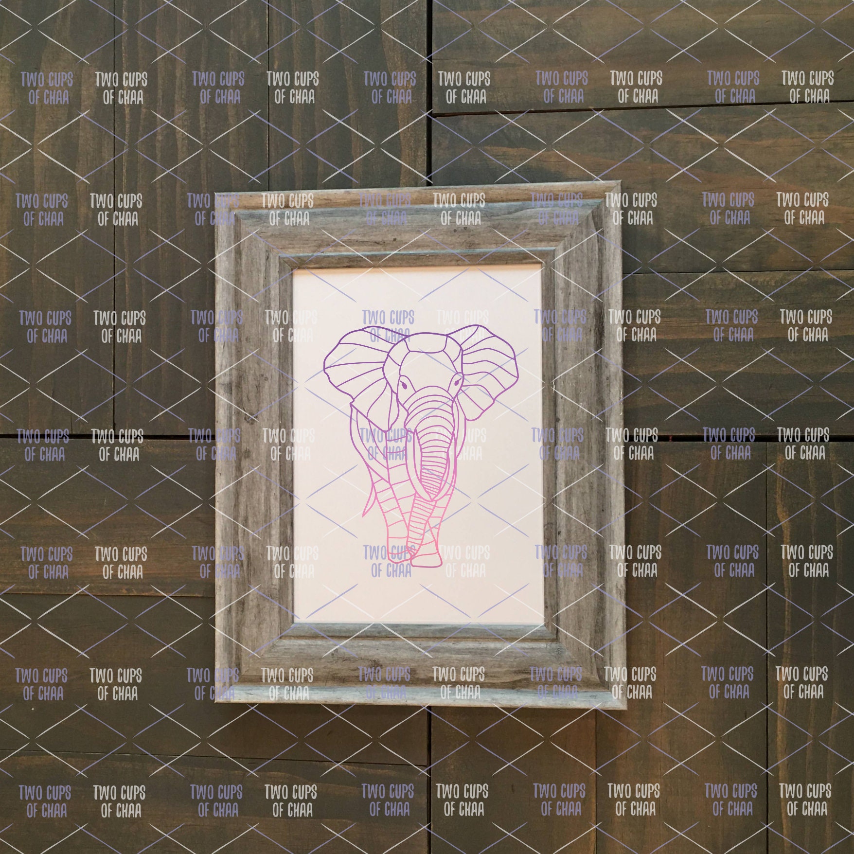 Printable African Elephant PDF electronic PDF File Pink: Print at Home ...