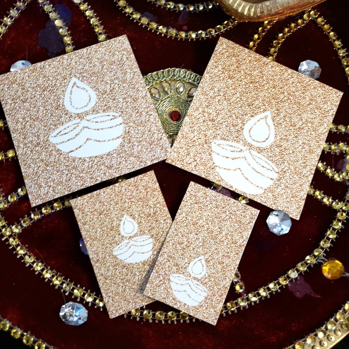Golden Diya Printable Card Sample Pack Digital Download Printable Cards ...