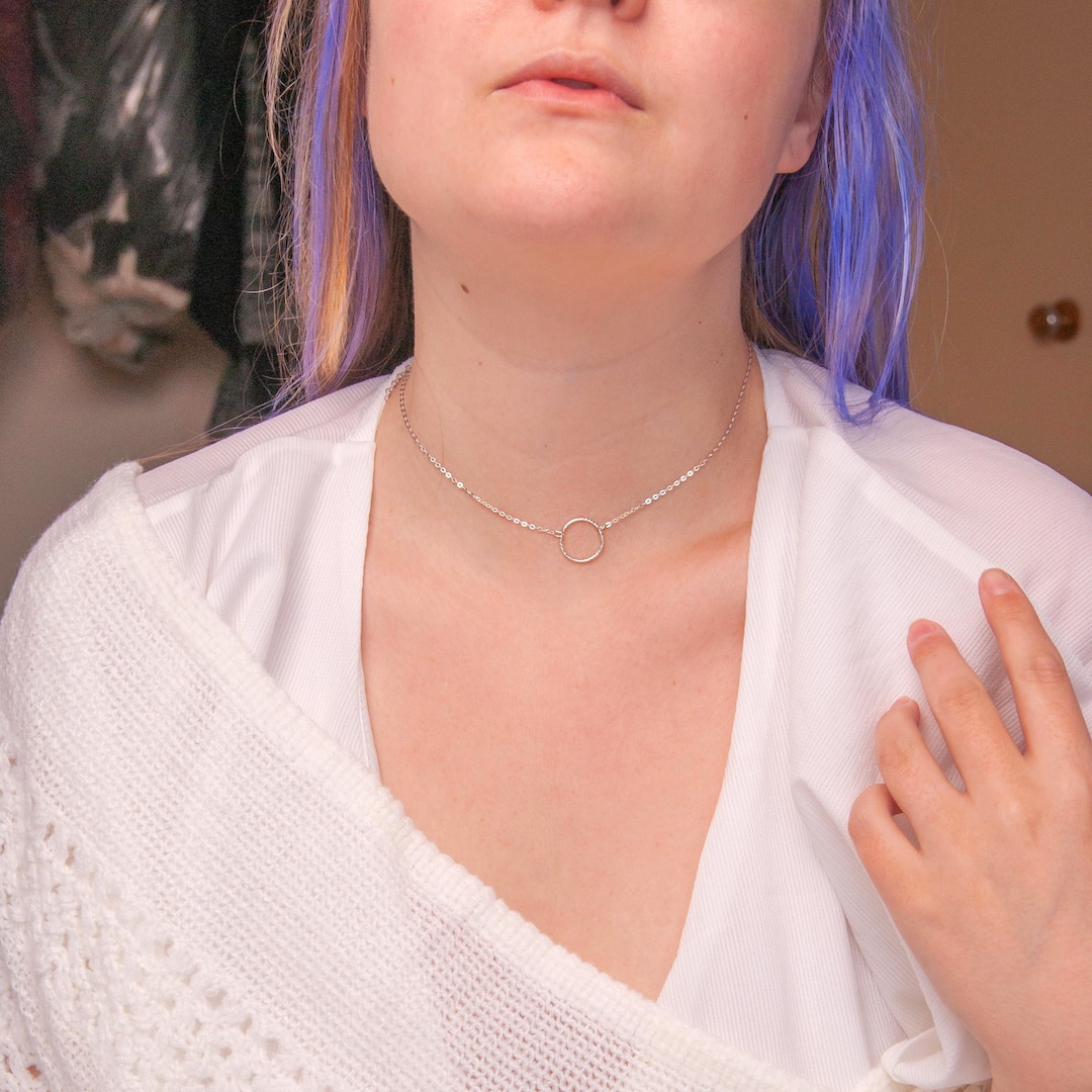 Sterling Silver Discreet Day Collar Eternity Collar Silver O Ring ...