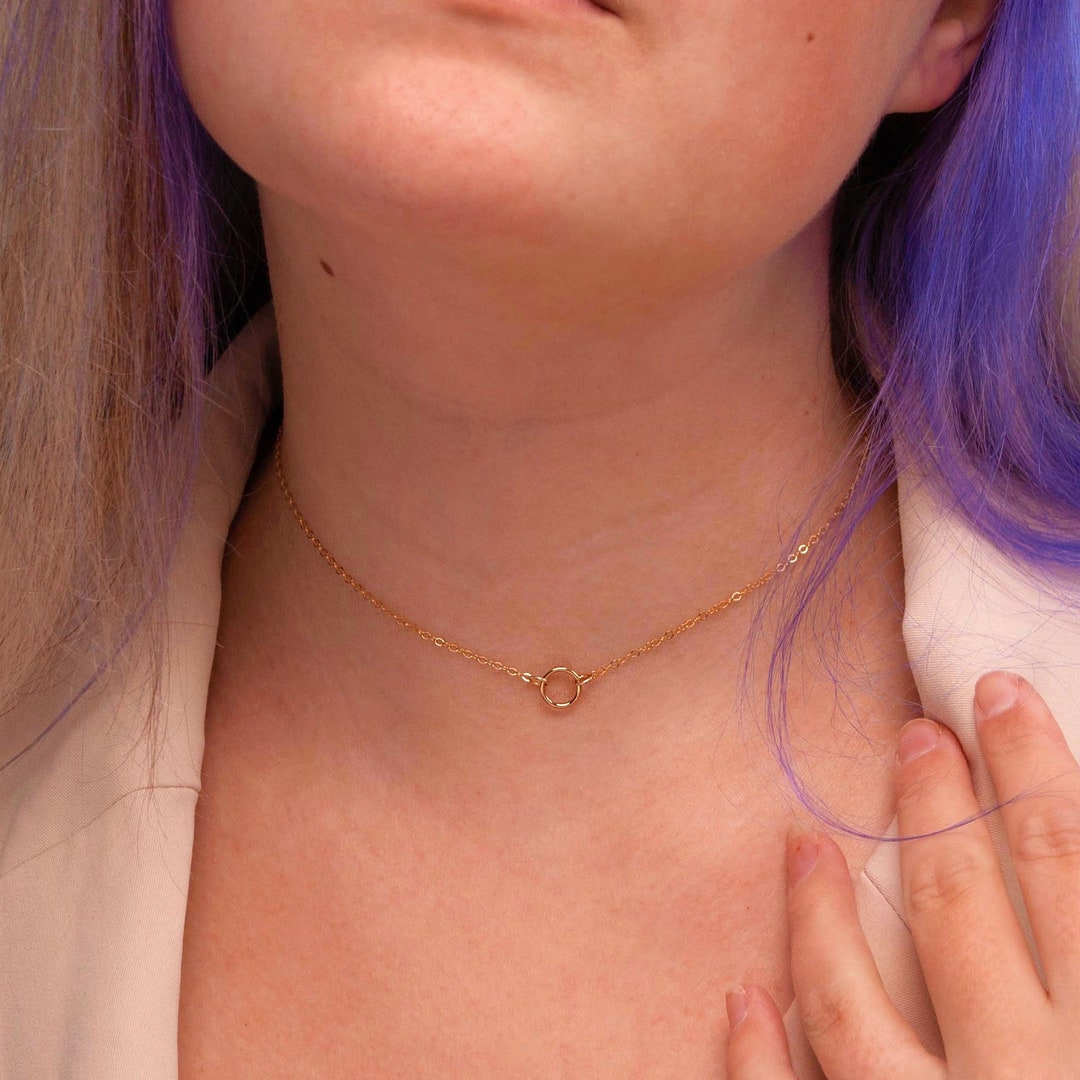 Gold Discreet Day Collar Eternity Necklace Sub Collar Subtle Collar ...