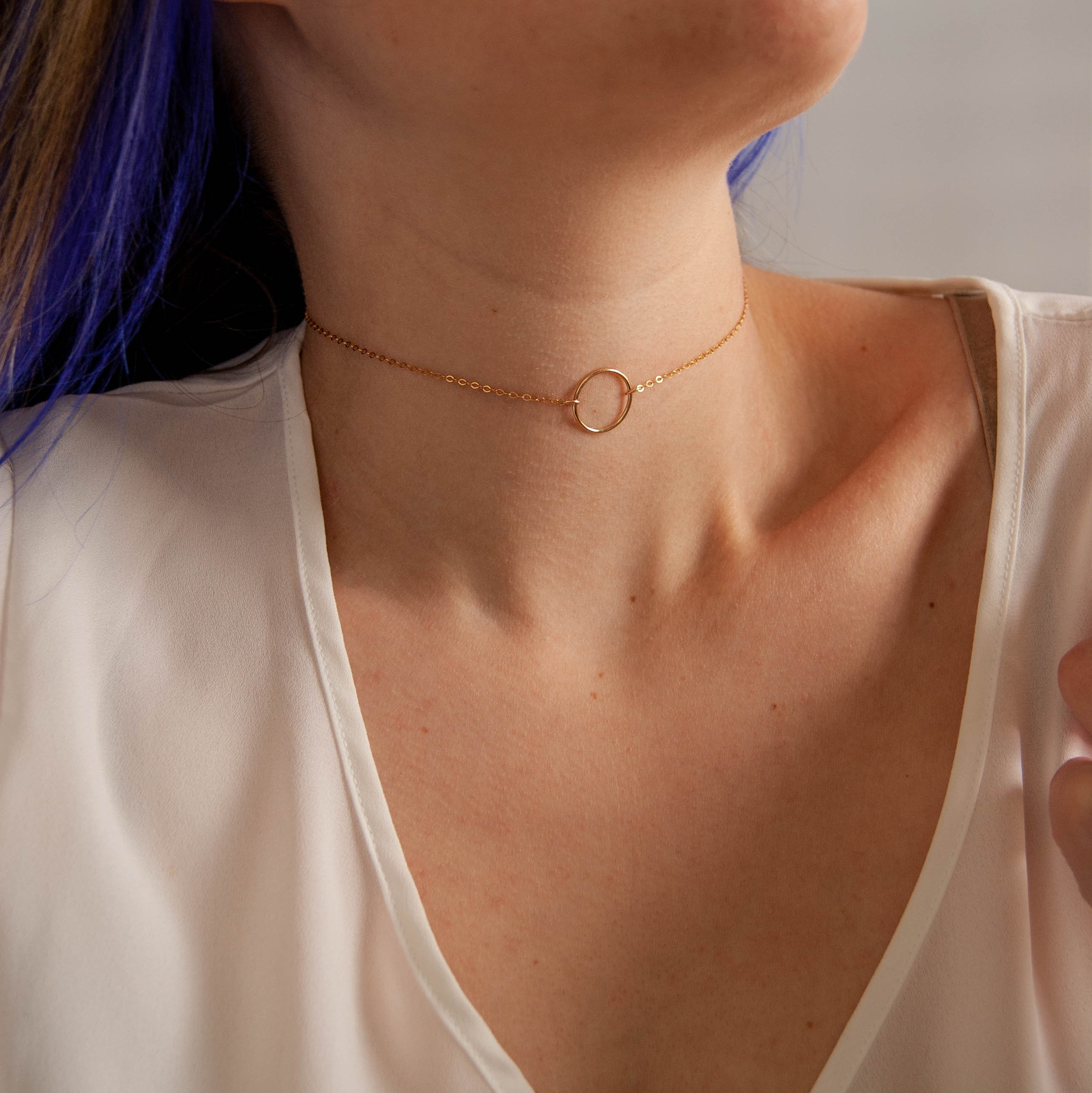 Gold Discreet Day Collar Collar Discreet Sub Gold Necklace - Etsy UK