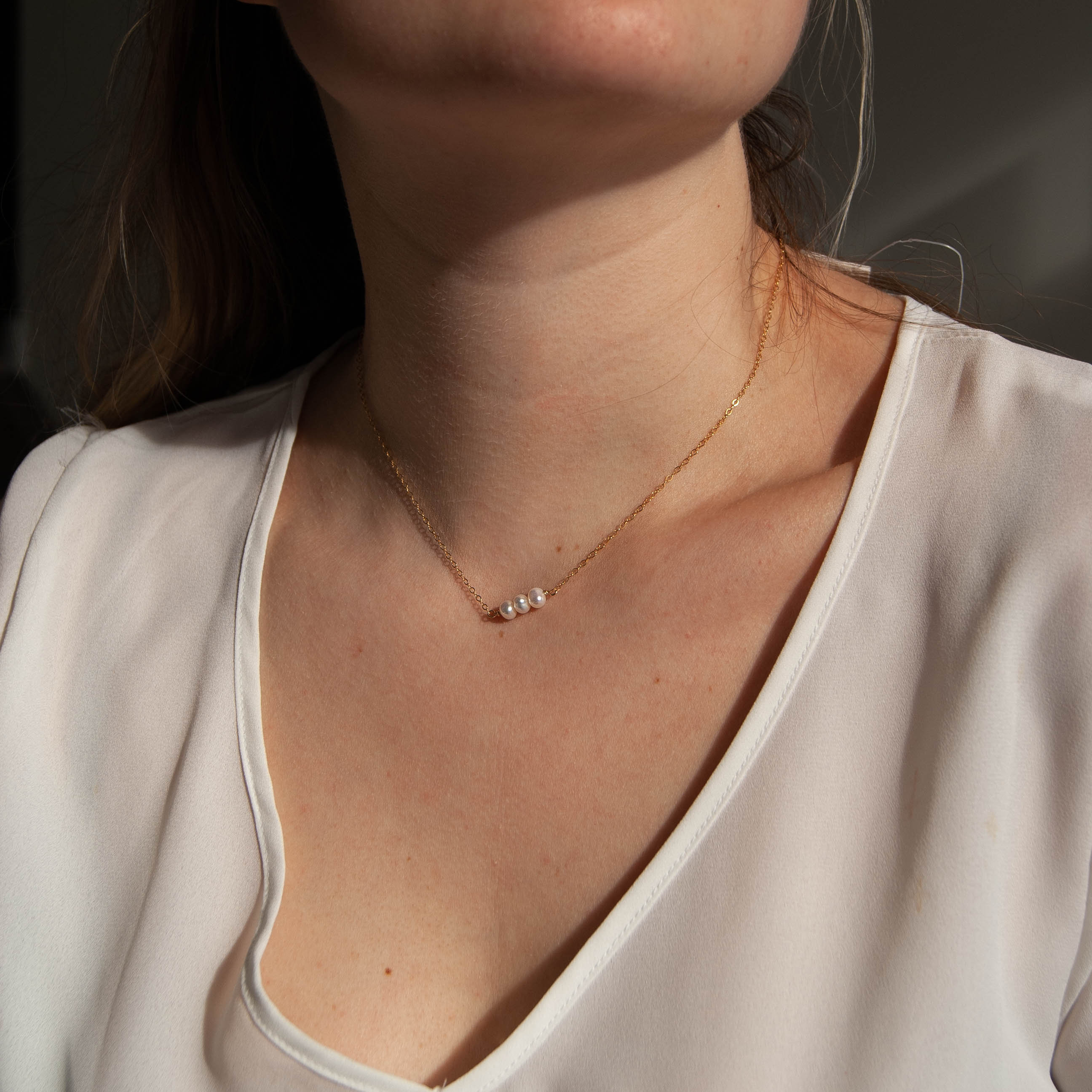 Gold Dainty Pearl Necklace Tiny Pearl Necklace Freshwater - Etsy Canada