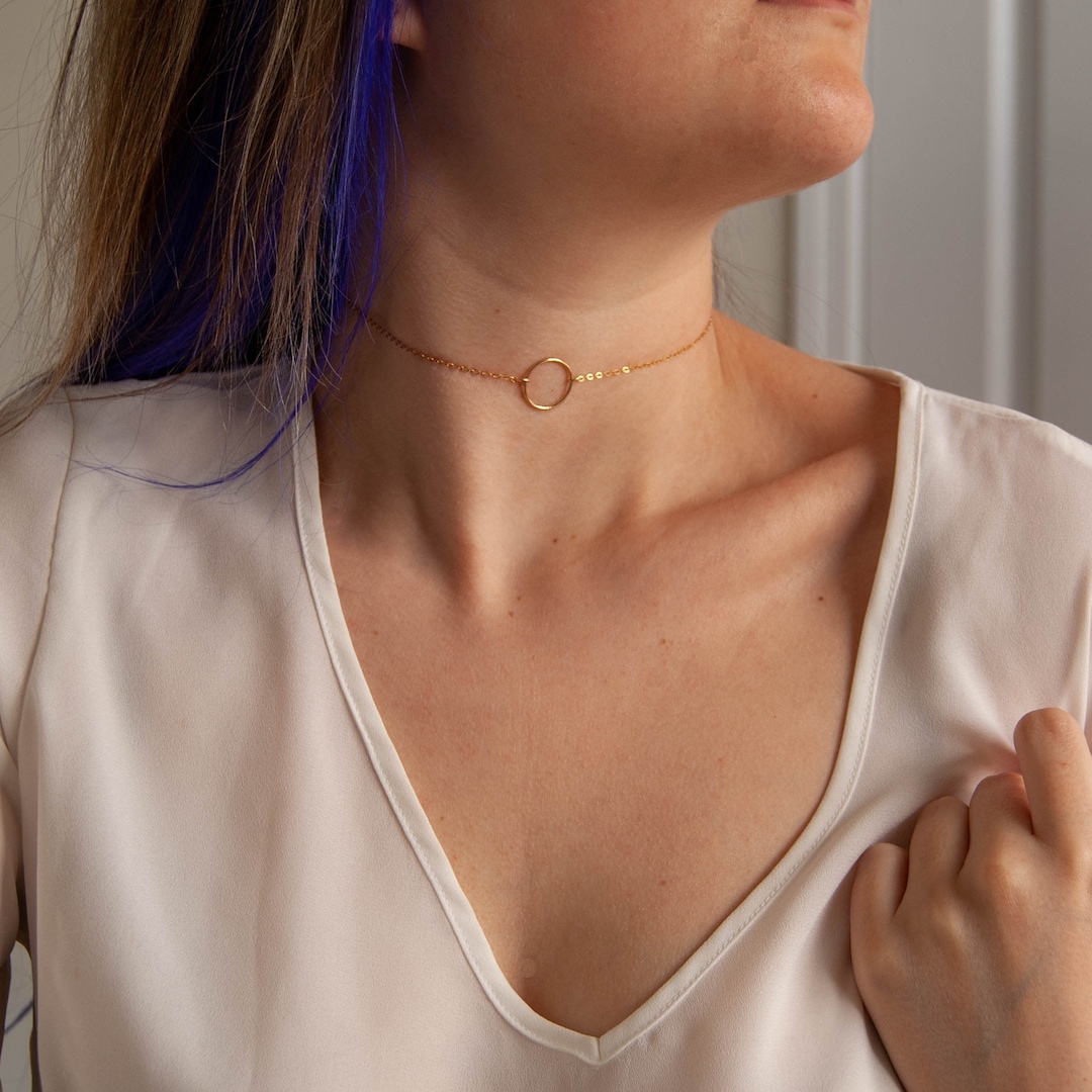 Gold Discreet Day Collar Collar Discreet Sub Gold Necklace - Etsy UK