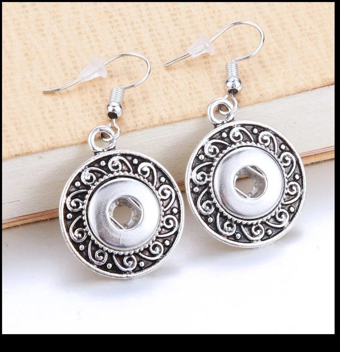 Circle Snap Crystal Rhinestone Earrings - Etsy