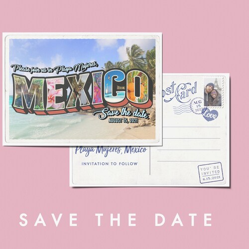 QUINN Mexico Map Save the Date Template Mexico Wedding Save - Etsy