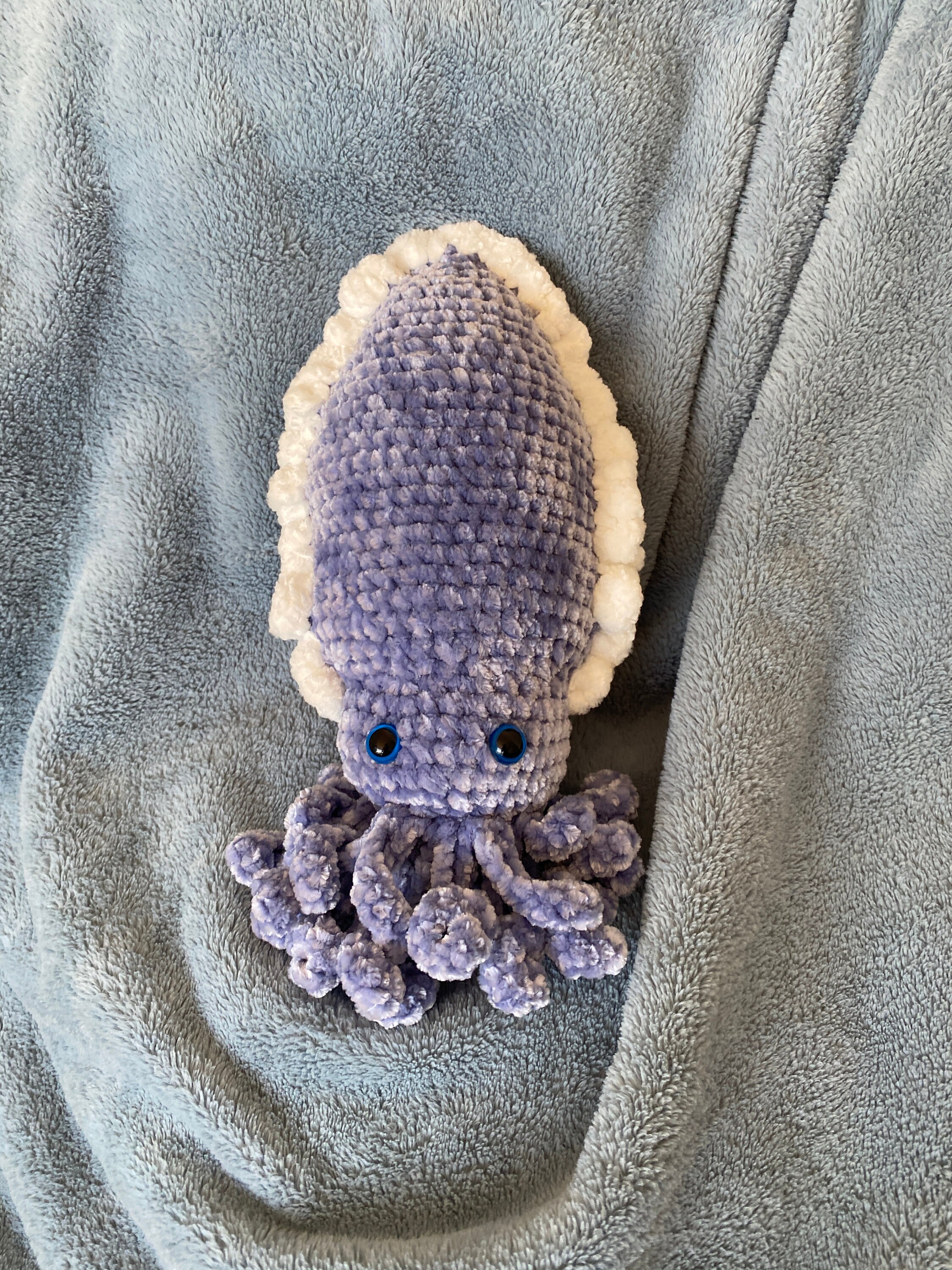 Cuttlefish Amigurumi Velvet Plushie Crochet Cuttlefish Marine Animal ...