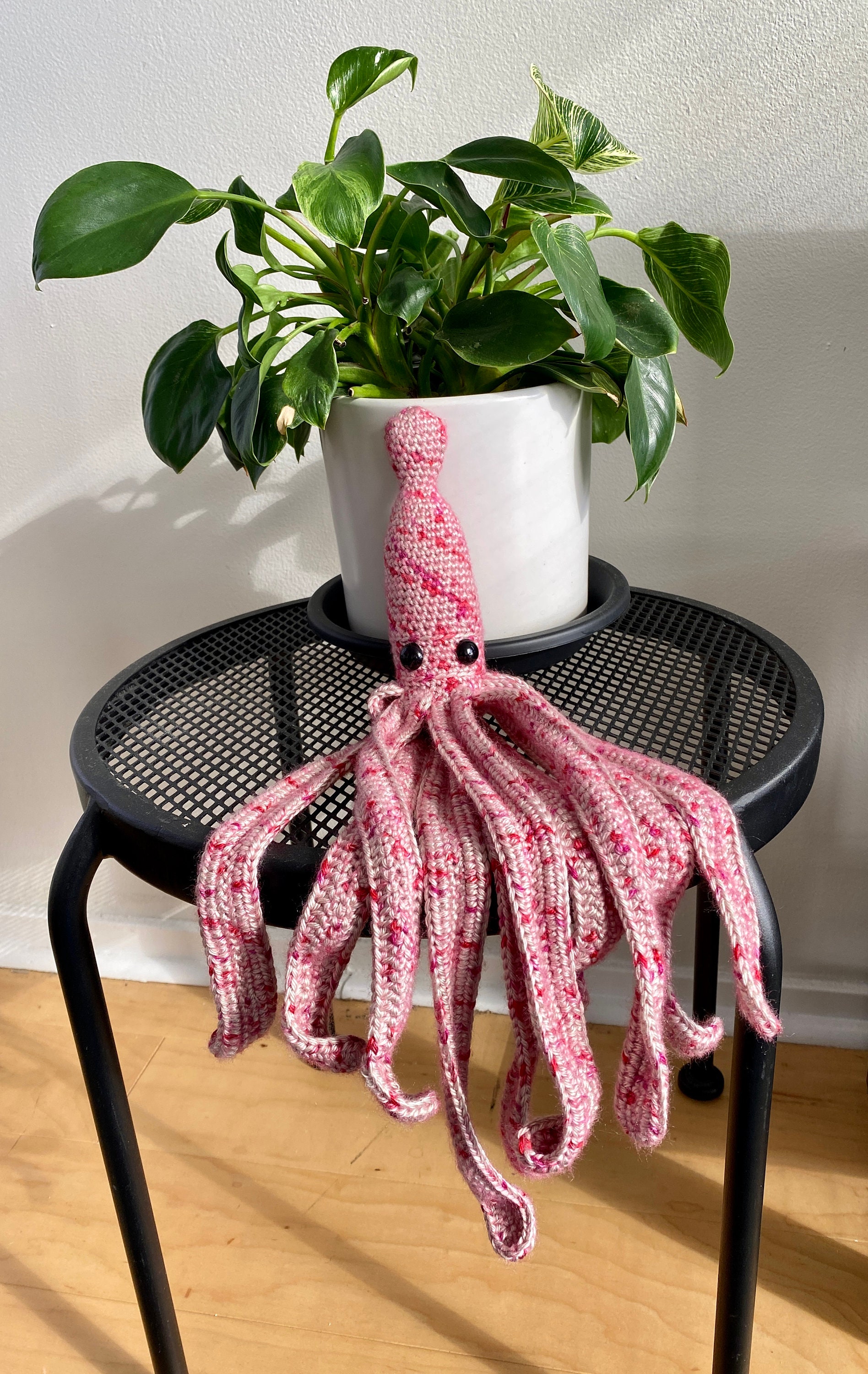 Pink Speckle Squid Plushie Crochet Squid Toy Squid Light - Etsy