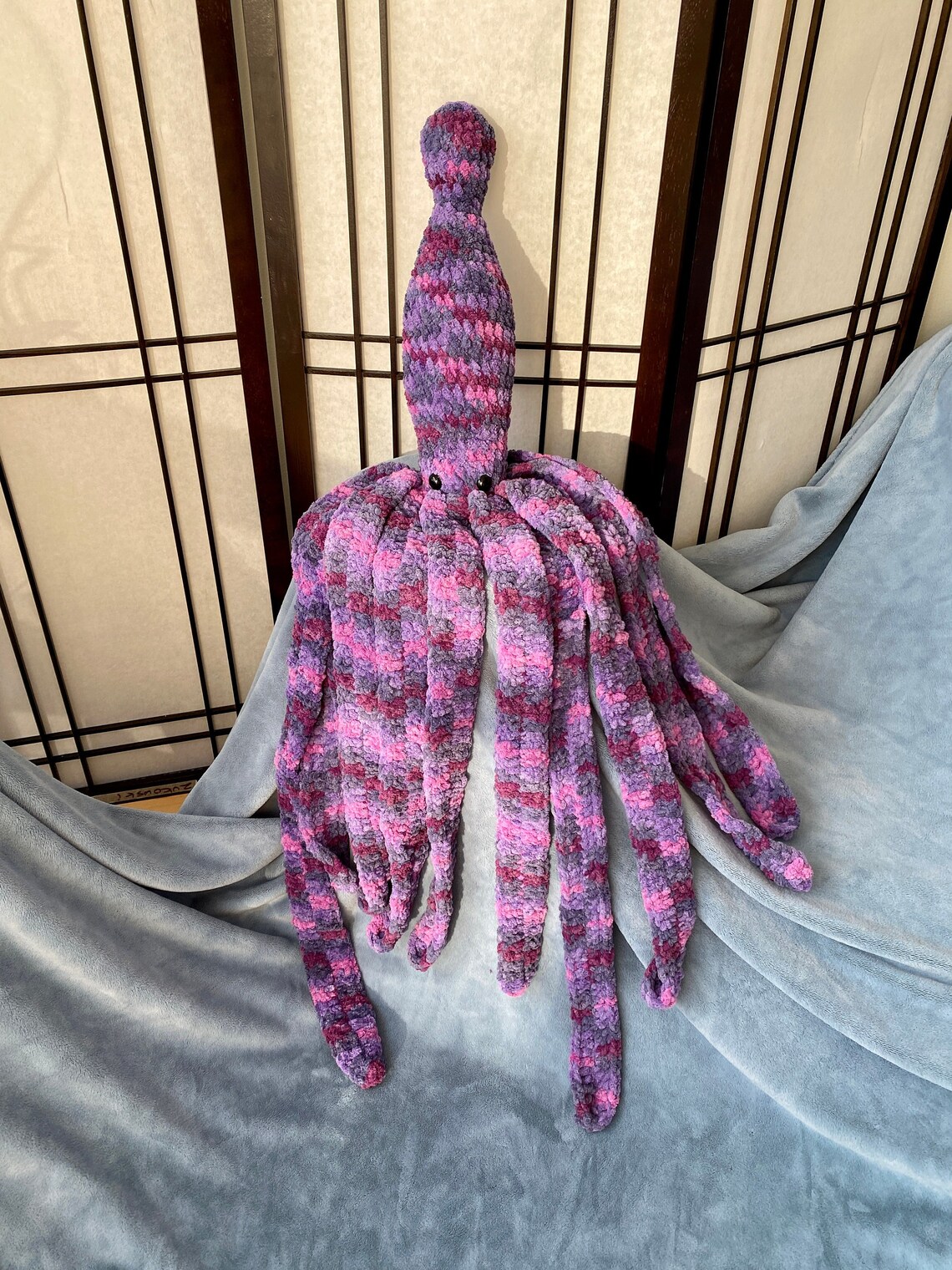 Giant Purple Squid Plushie Jumbo Crochet Squid Toy Multicolor Purple ...