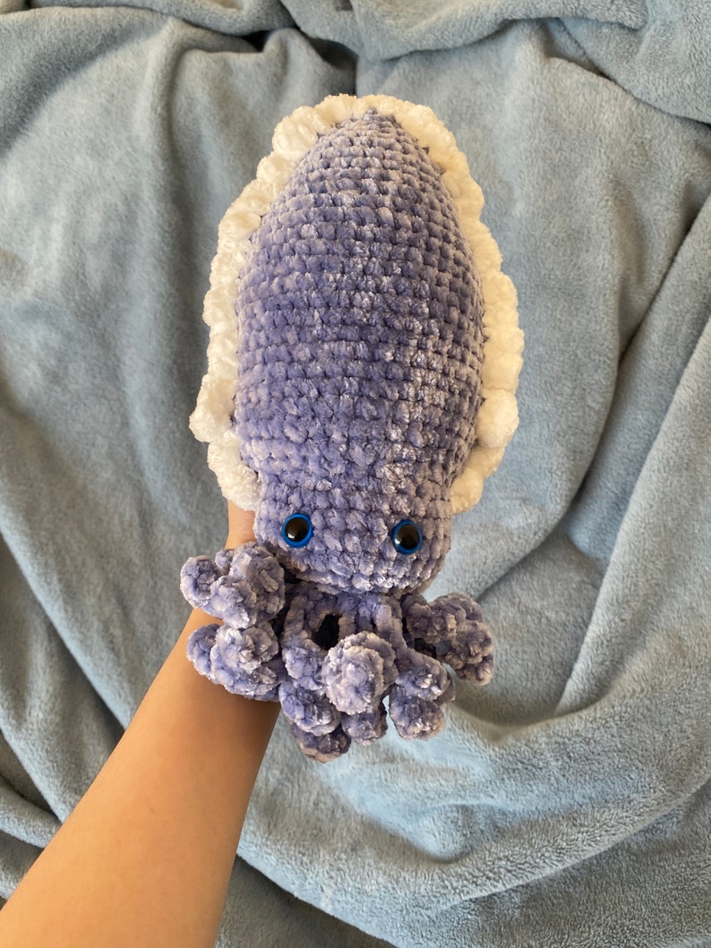 Cuttlefish Amigurumi Velvet Plushie Crochet Cuttlefish Marine Animal ...