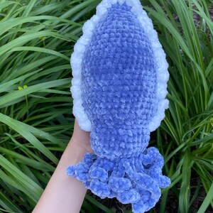 Cuttlefish Amigurumi Velvet Plushie | Crochet Cuttlefish | Marine ...