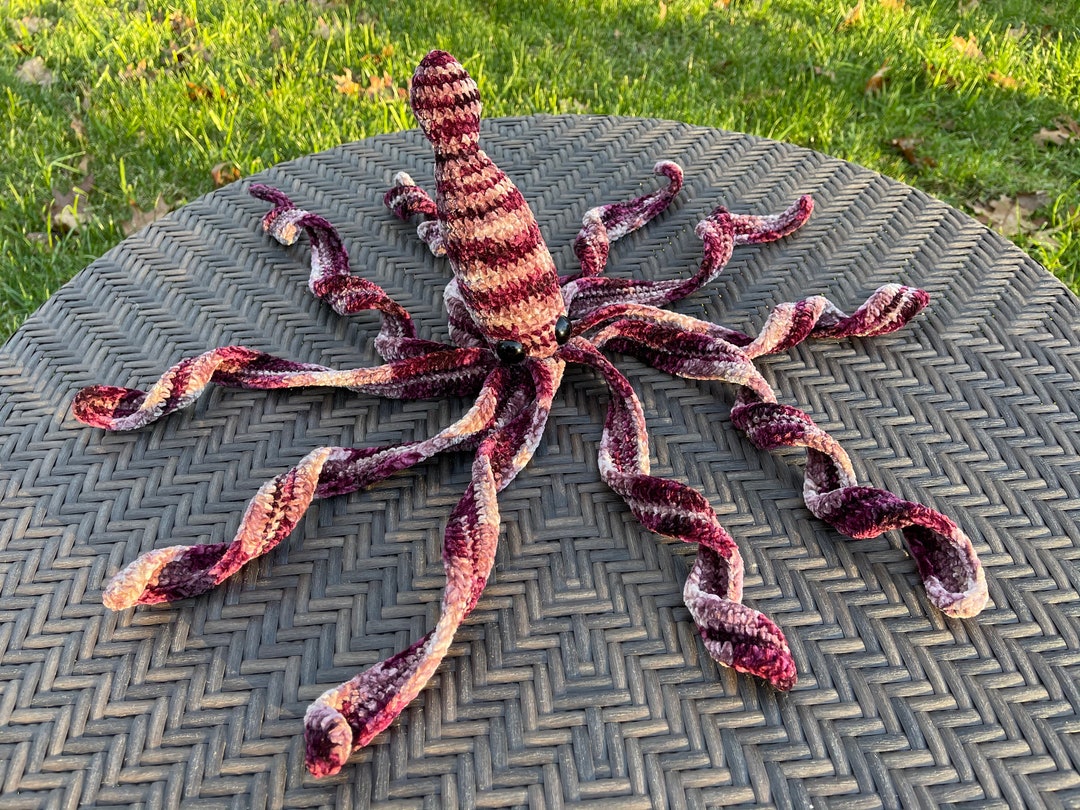 Velvet Squid | Squid Plushie | Crochet Squid | Toy Squid | Pink, Purple ...