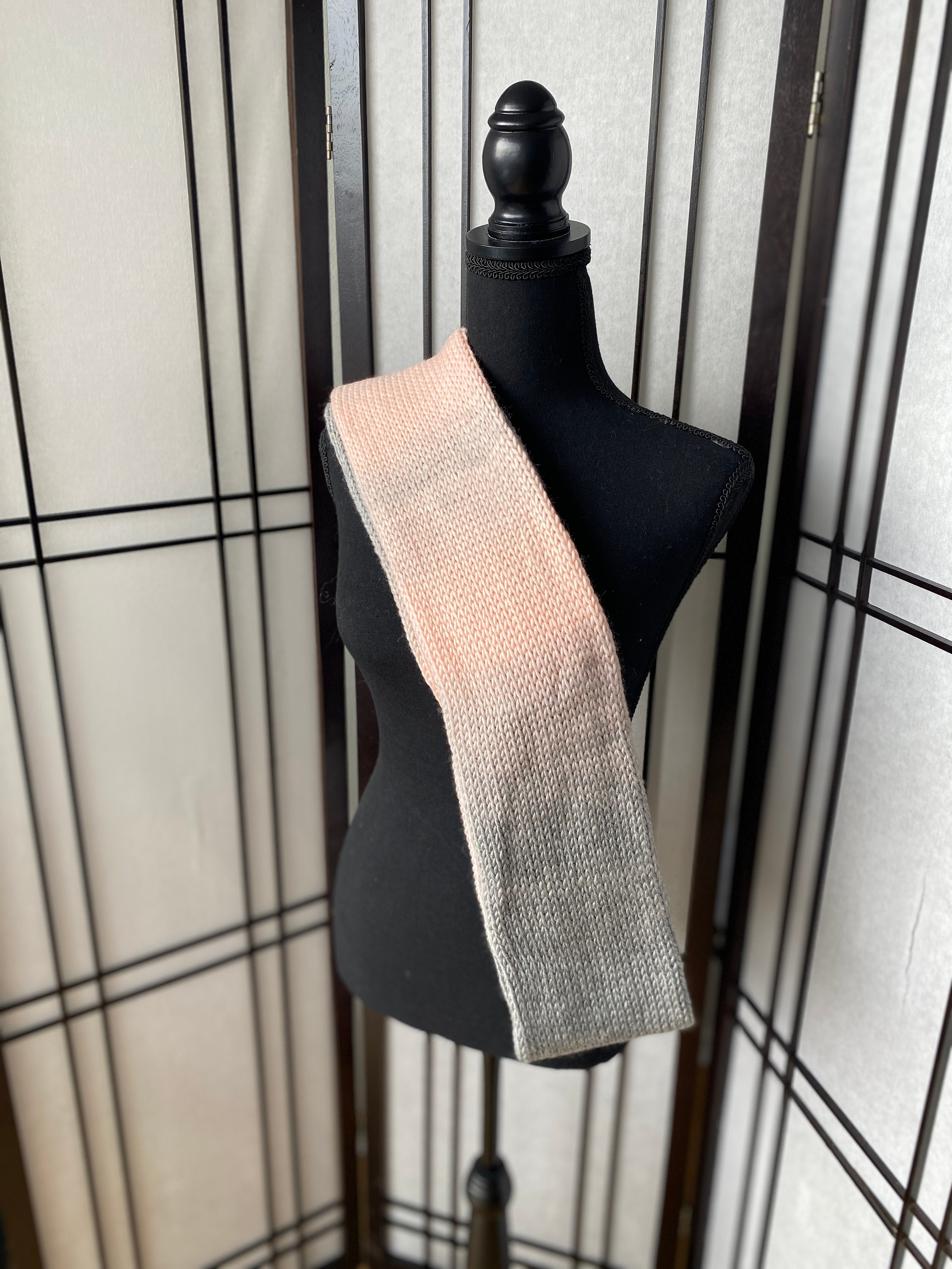 Silver & Light Pink Ombre Seamless Infinity Knit Scarf | Ombre Scarf ...