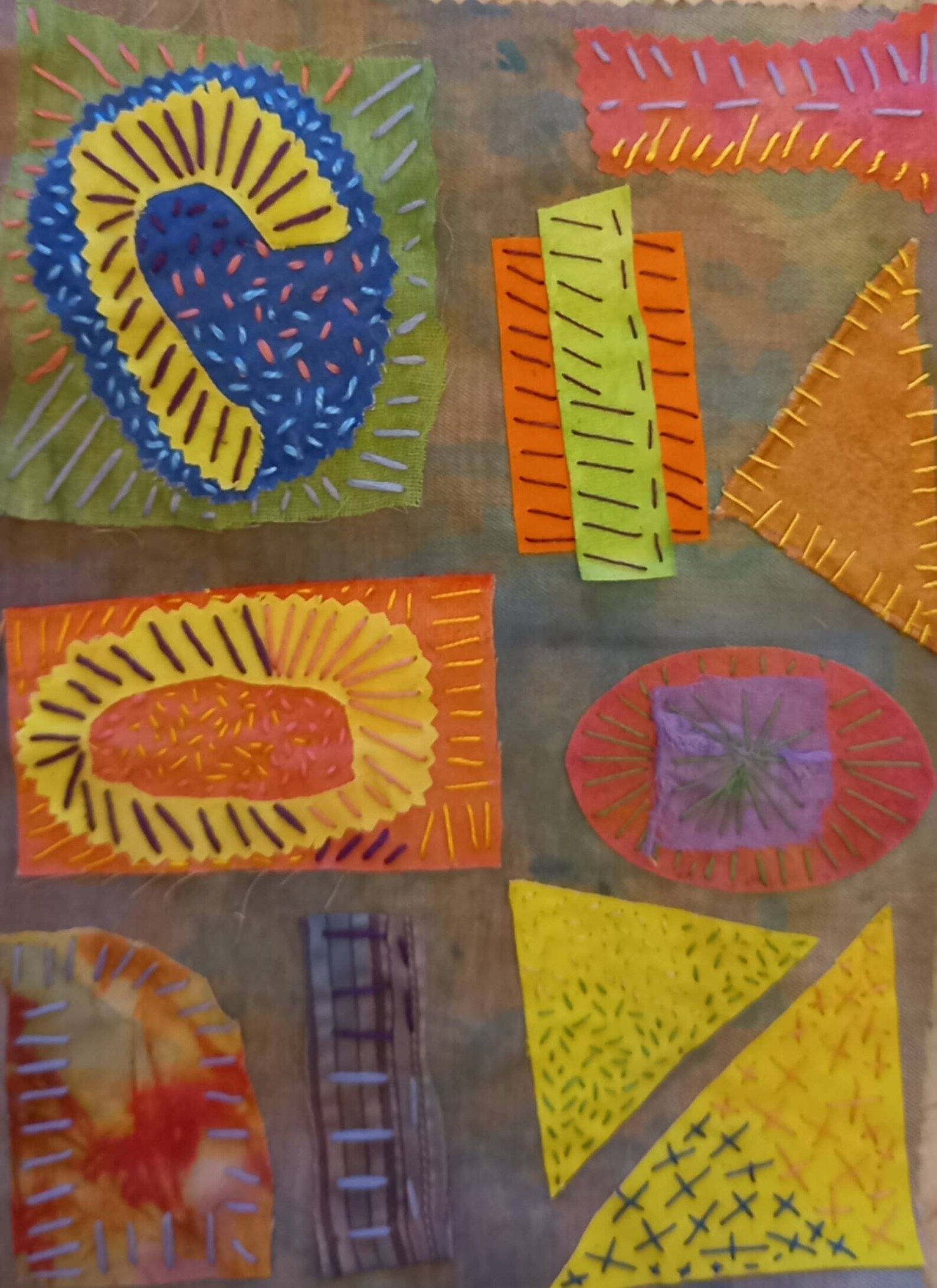 Fabric Collage Stitch Meditation Kit Colour - Etsy