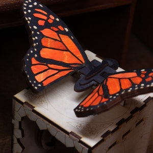 Monarch Butterfly Automata, Wooden Butterfly Model, Hand Painted ...
