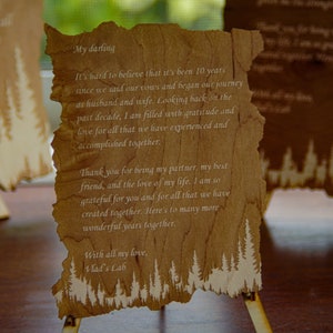 Wood Engraved Personalized Letter. Forest Themed Custom Love Message ...