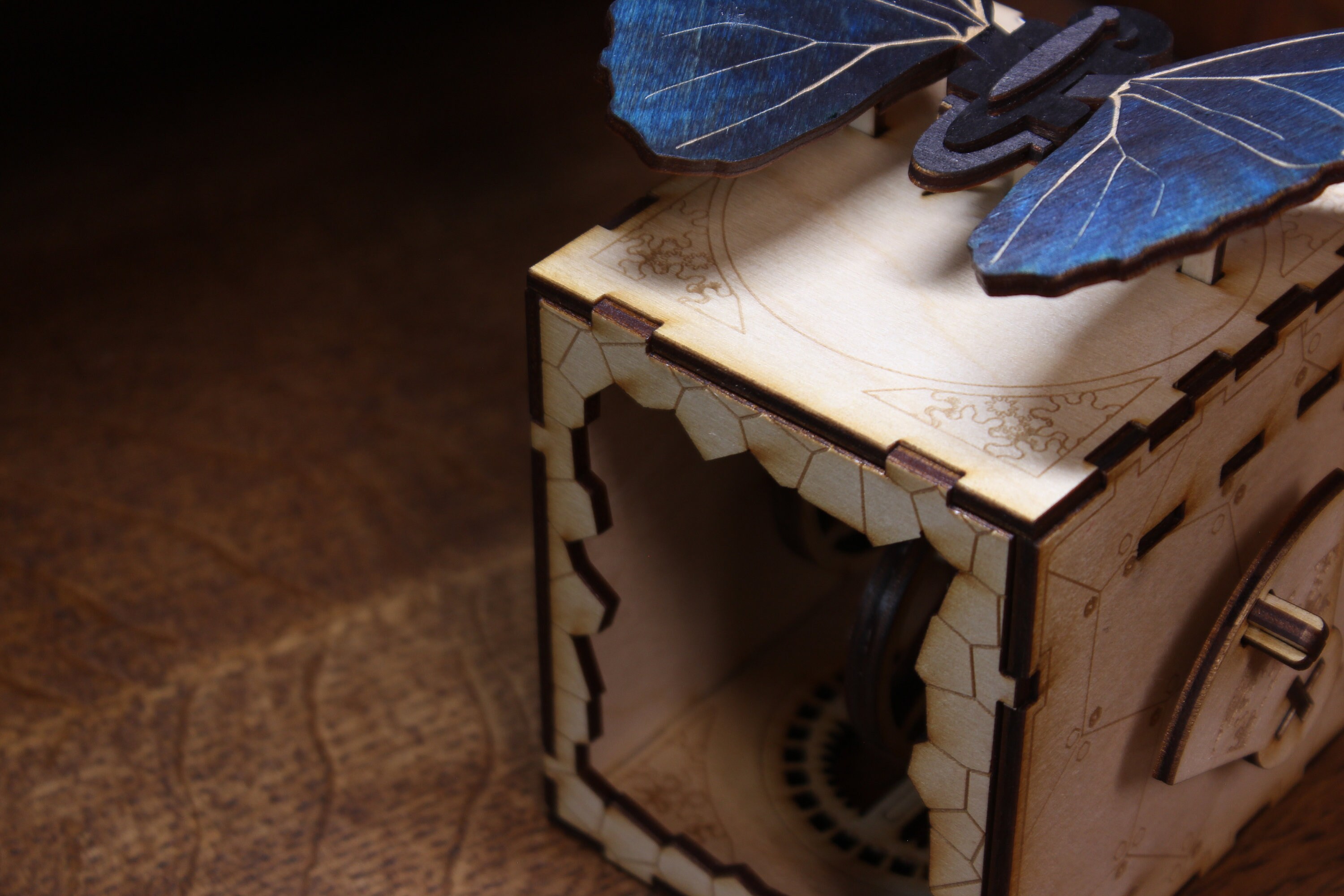 Blue Morpho Butterfly Automata. Wooden Mechanism Operated | Etsy