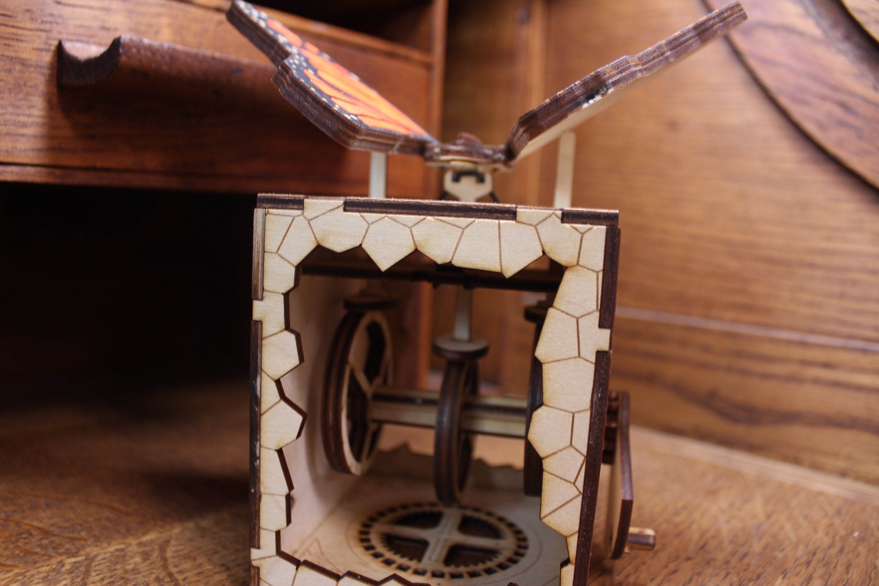 Monarch Butterfly Automata. Wooden Mechanism Operated | Etsy