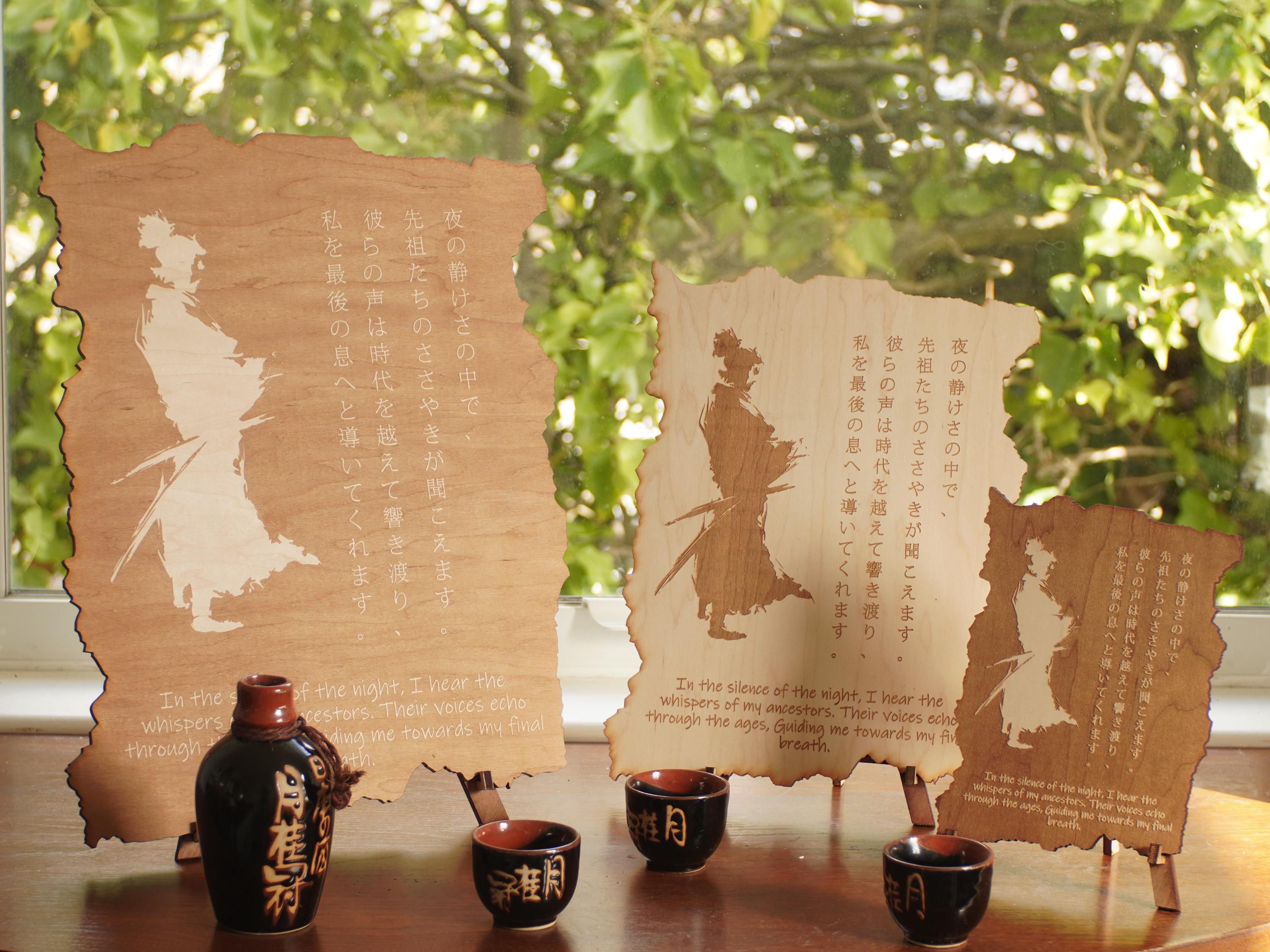 Samurai Poem Art With Stand - Etsy