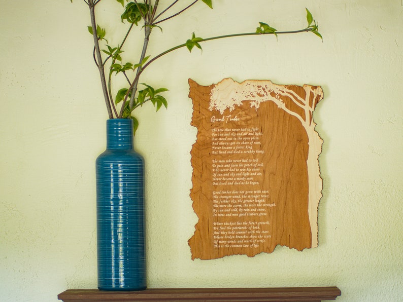 Engraved Wood Poem: Custom Wall Decor, Personalized Keepsake - Etsy