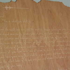 Wood Engraved Poem Custom Short Story or Poem With a Stand - Etsy