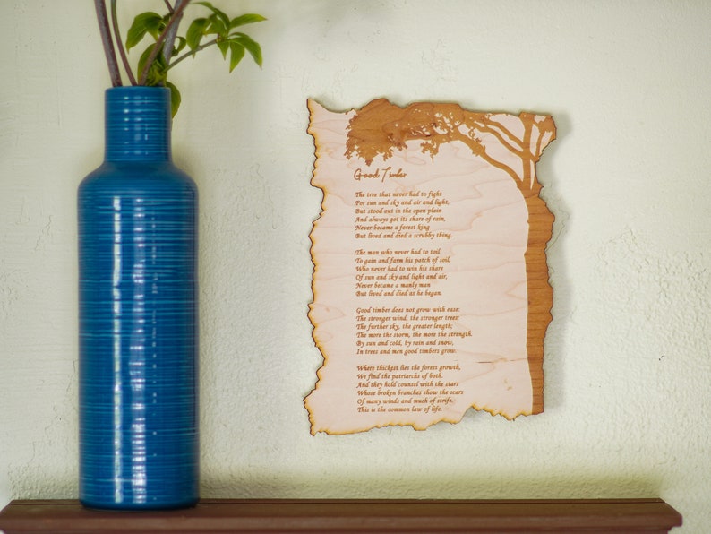 Engraved Wood Poem: Custom Wall Decor, Personalized Keepsake - Etsy