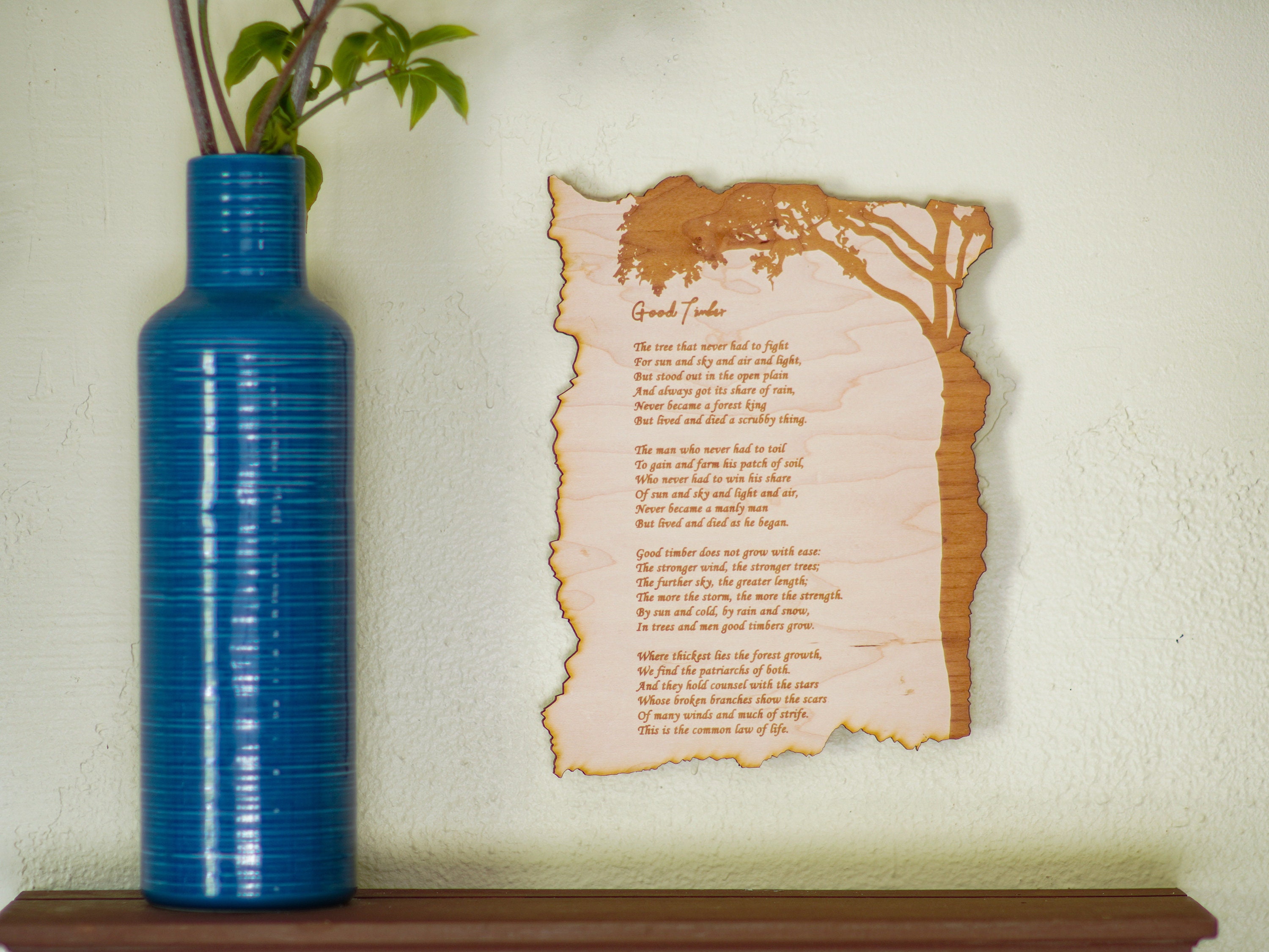 Engraved Wood Poem: Custom Wall Decor, Personalized Keepsake - Etsy