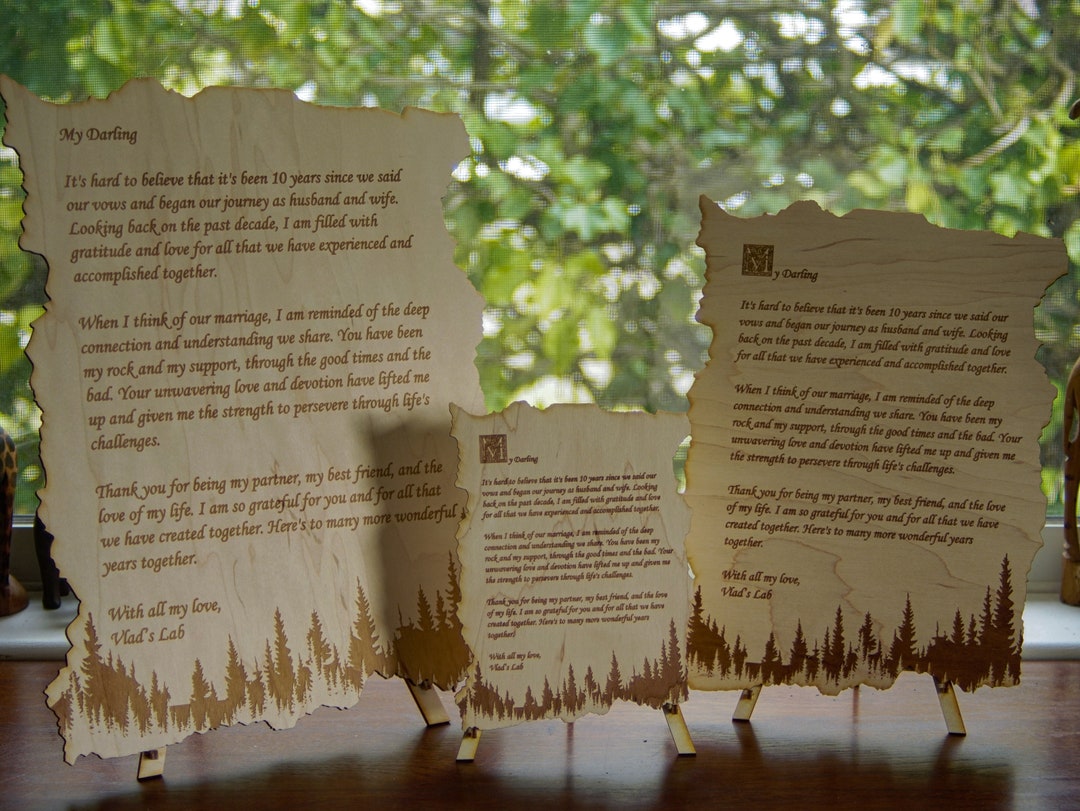 Wood Engraved Personalized Letter | Nature Forest Theme Custom Love ...
