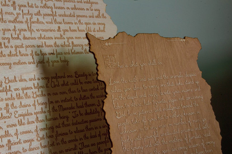 Wood Engraved Poem Custom Short Story or Poem With a Stand - Etsy