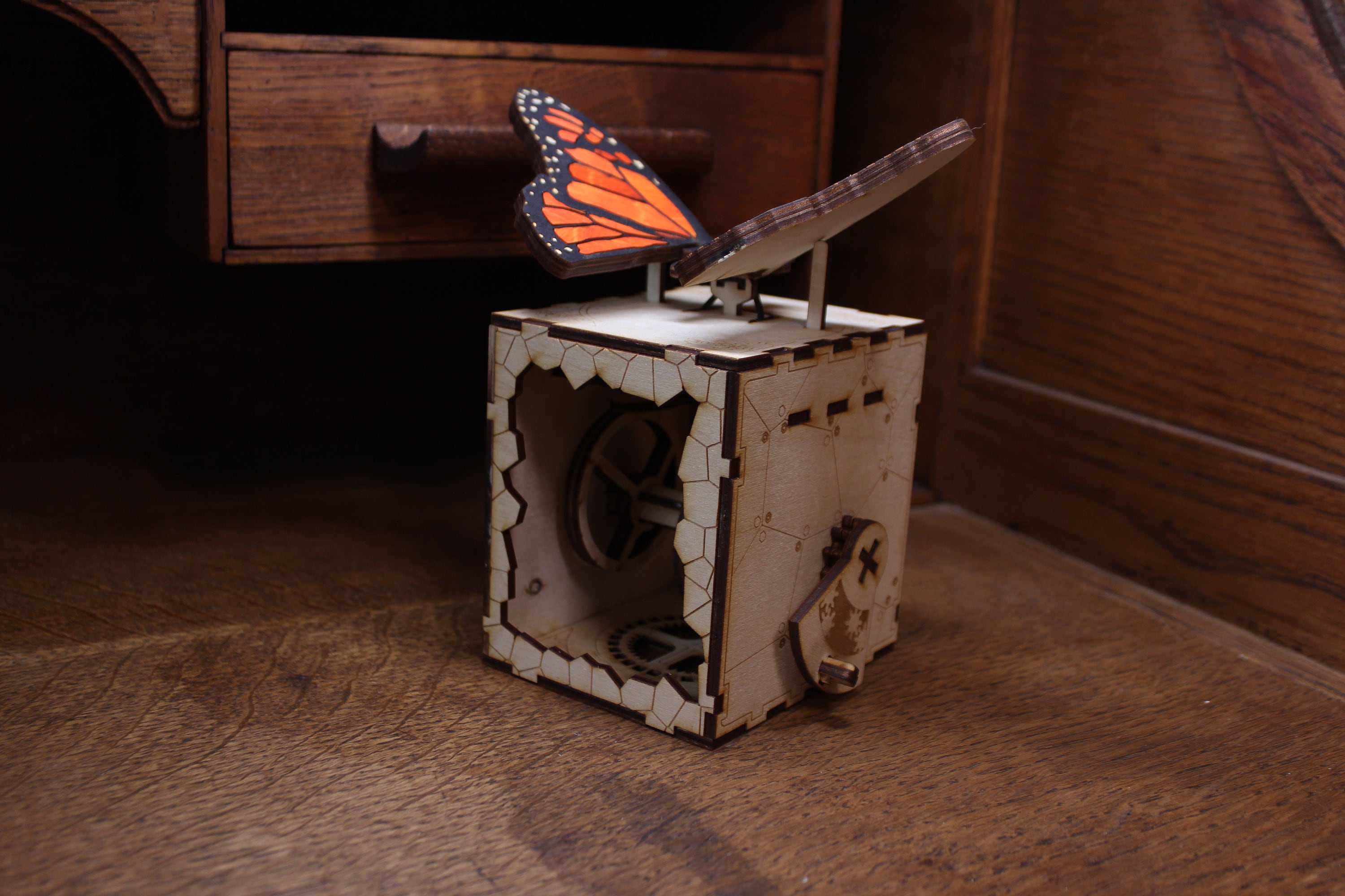 Monarch Butterfly Automata, Wooden Butterfly Model, Hand Painted ...