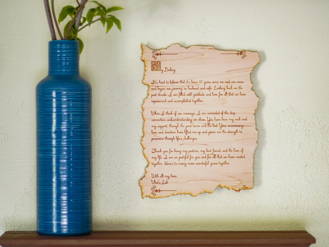 Engraved Wood Poem: Custom Personalized Wall Decor Keepsake - Etsy