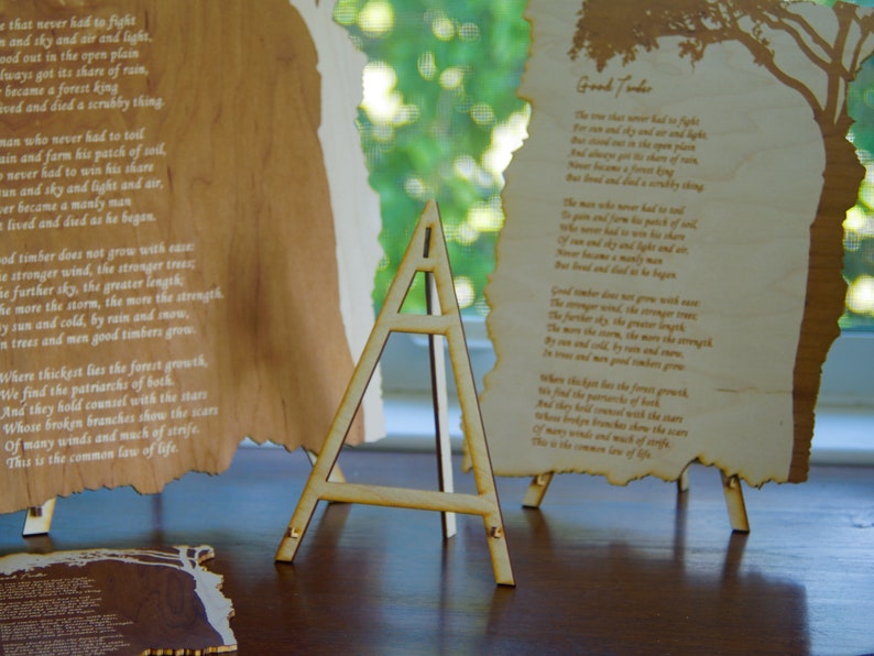 Good Timber Wood Engraved Poem| Poem With a Stand | Large, Medium and ...