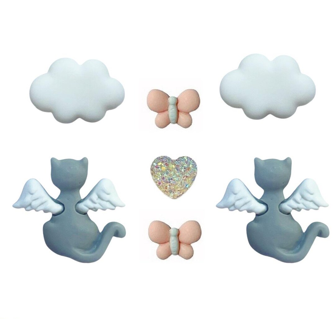 My Cherished Cat Embellishment Set ~ Shelly's Buttons and More - Flat ...
