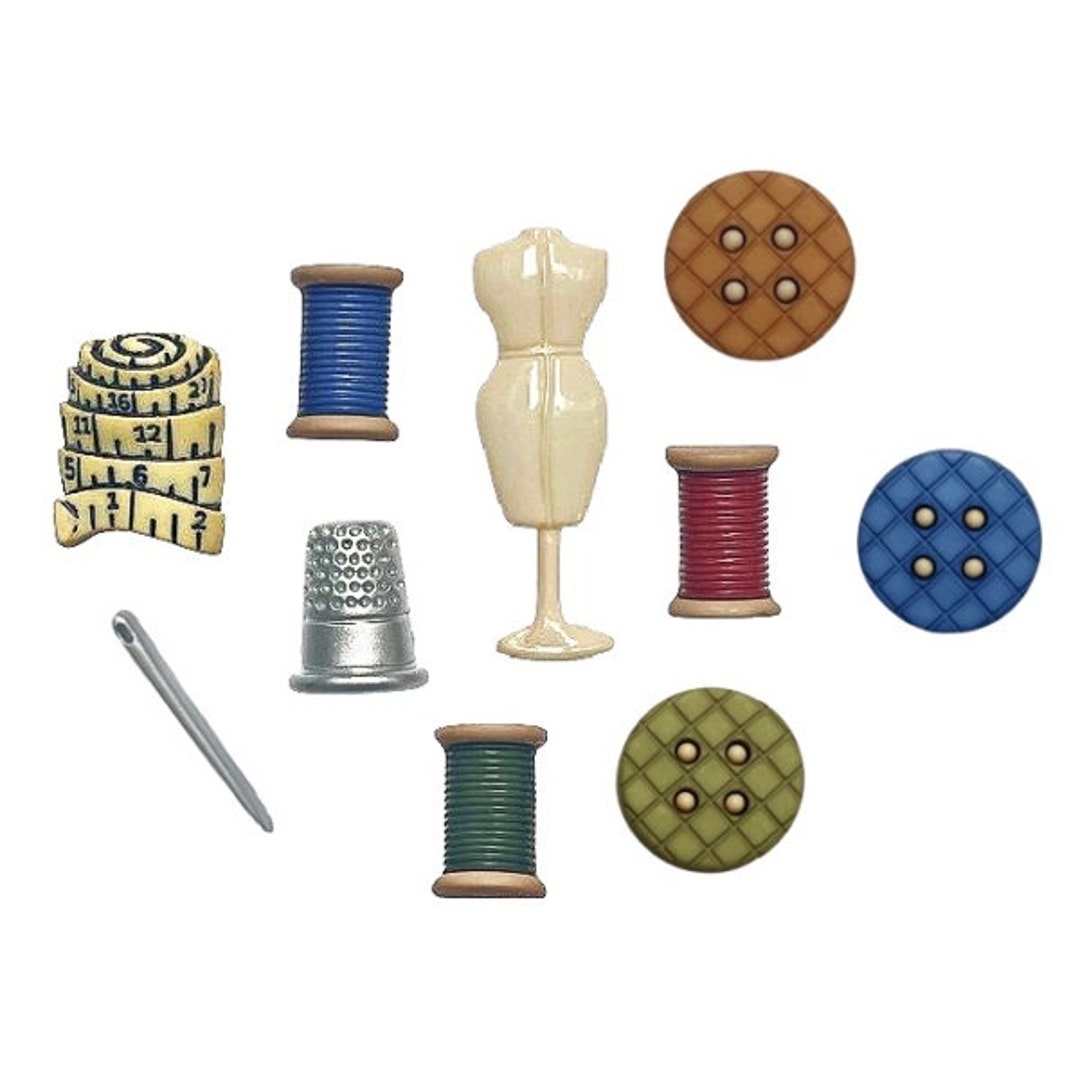 Sewing Parlor Button Set - Shank Back Buttons - Shelly's Buttons and ...