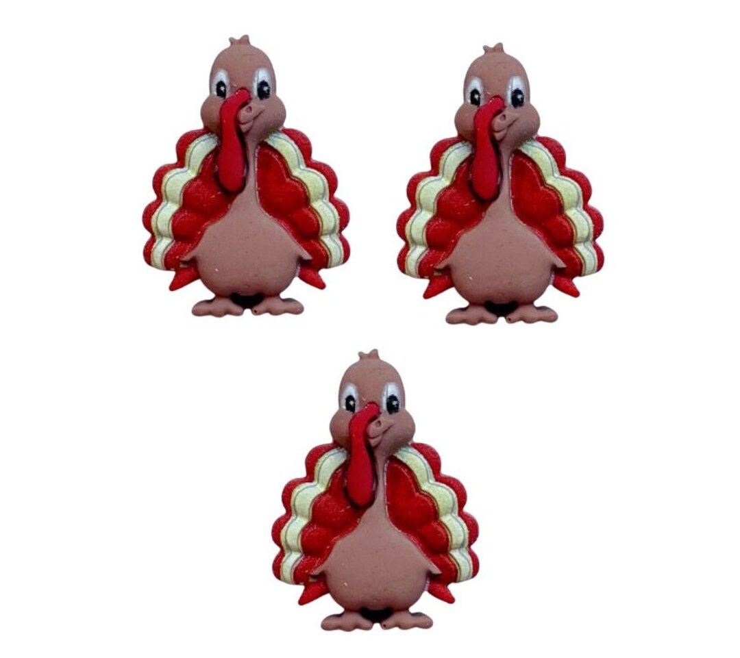 Turkey Embellishments (3 Pieces) ~ Shelly's Buttons and More - Flat ...