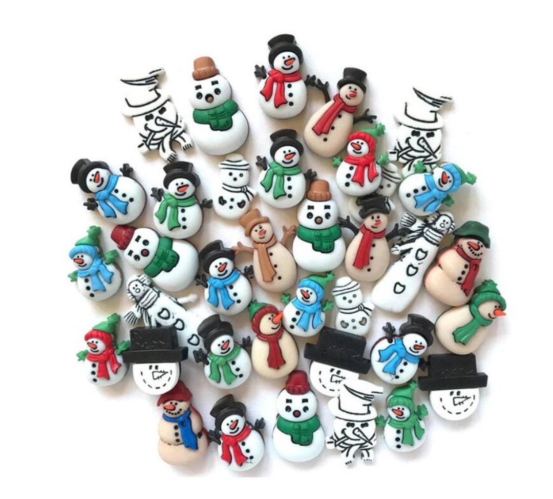 Snowmen Button Assortment - 25 Pieces - Christmas Collection Buttons ...