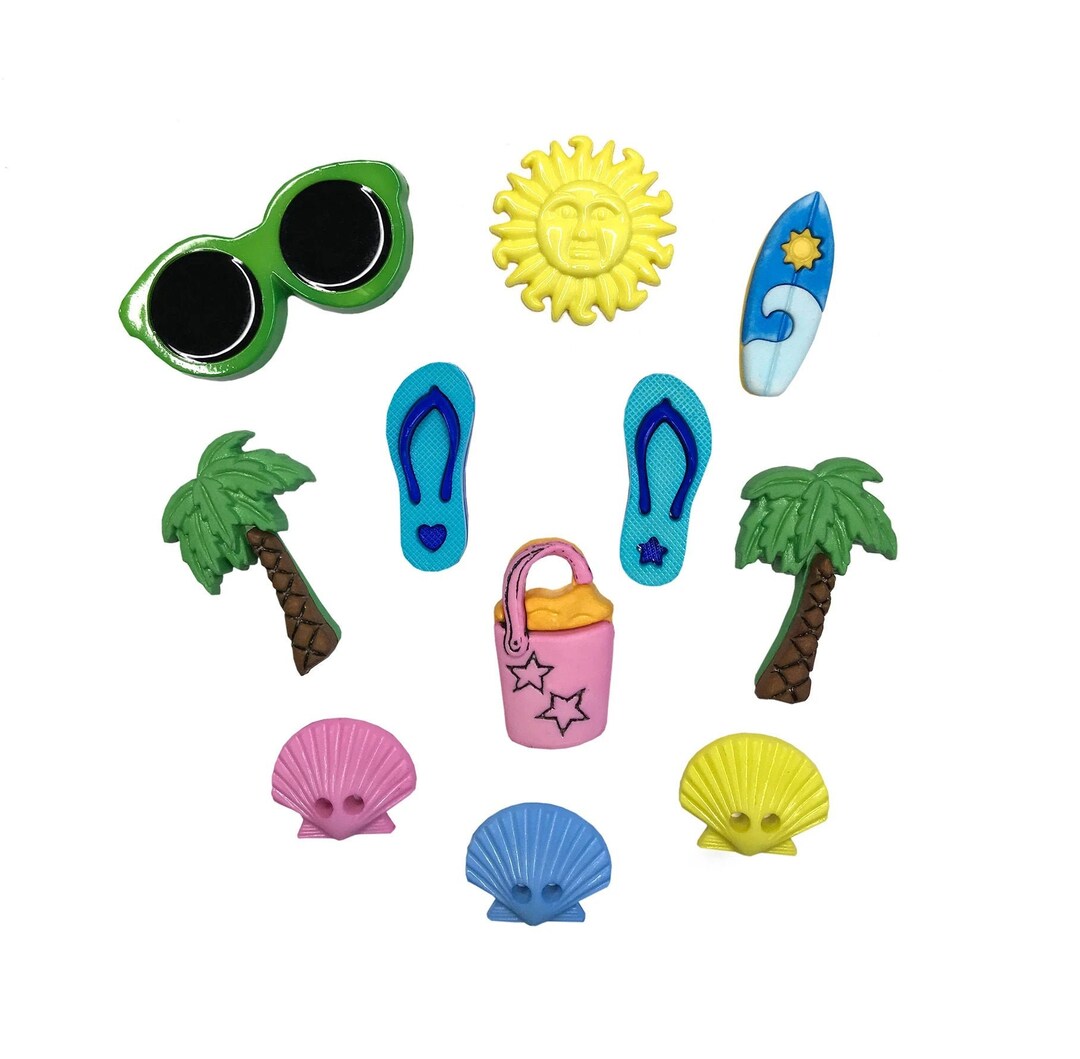 Beach Bum ~ Summer / Underwater / Beach ~ Buttons Galore Embellishment ...