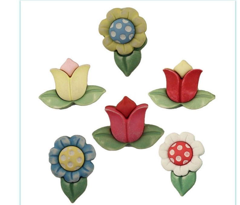 Spring Flowers ~ Buttons Galore & More Embellishment Buttons ~ Novelty ...
