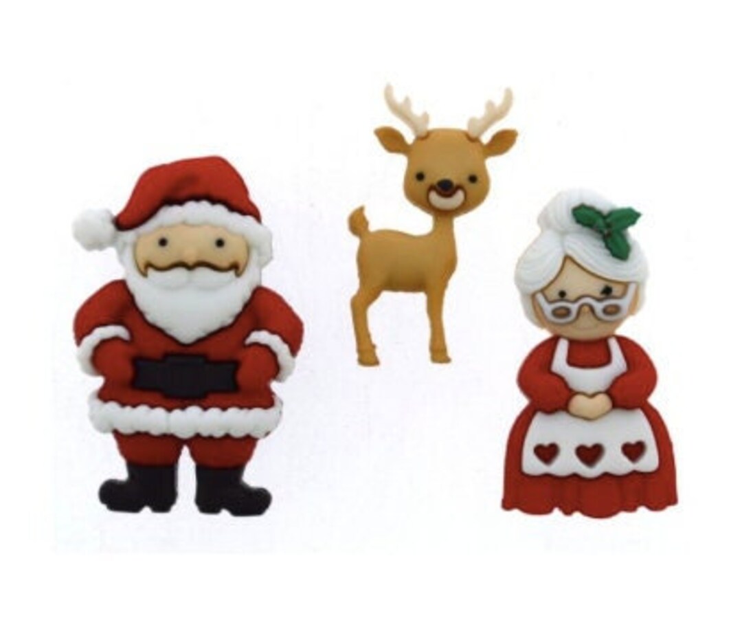 Mr. and Mrs. Santa Claus ~ Shelly's Buttons and More ~ Flat Back ...