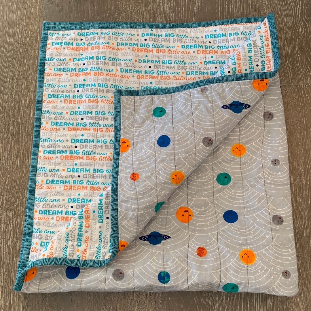Solar System Baby Quilt Whole Cloth - Etsy