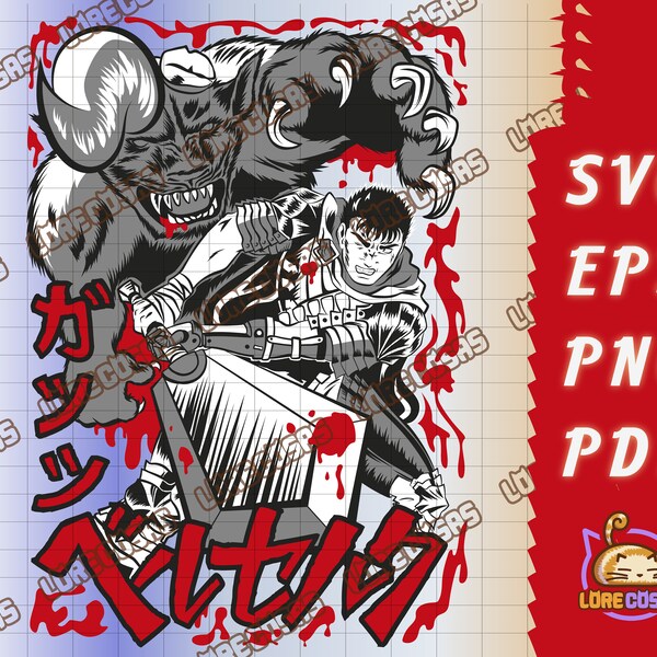 Berserk animado svg - Etsy España