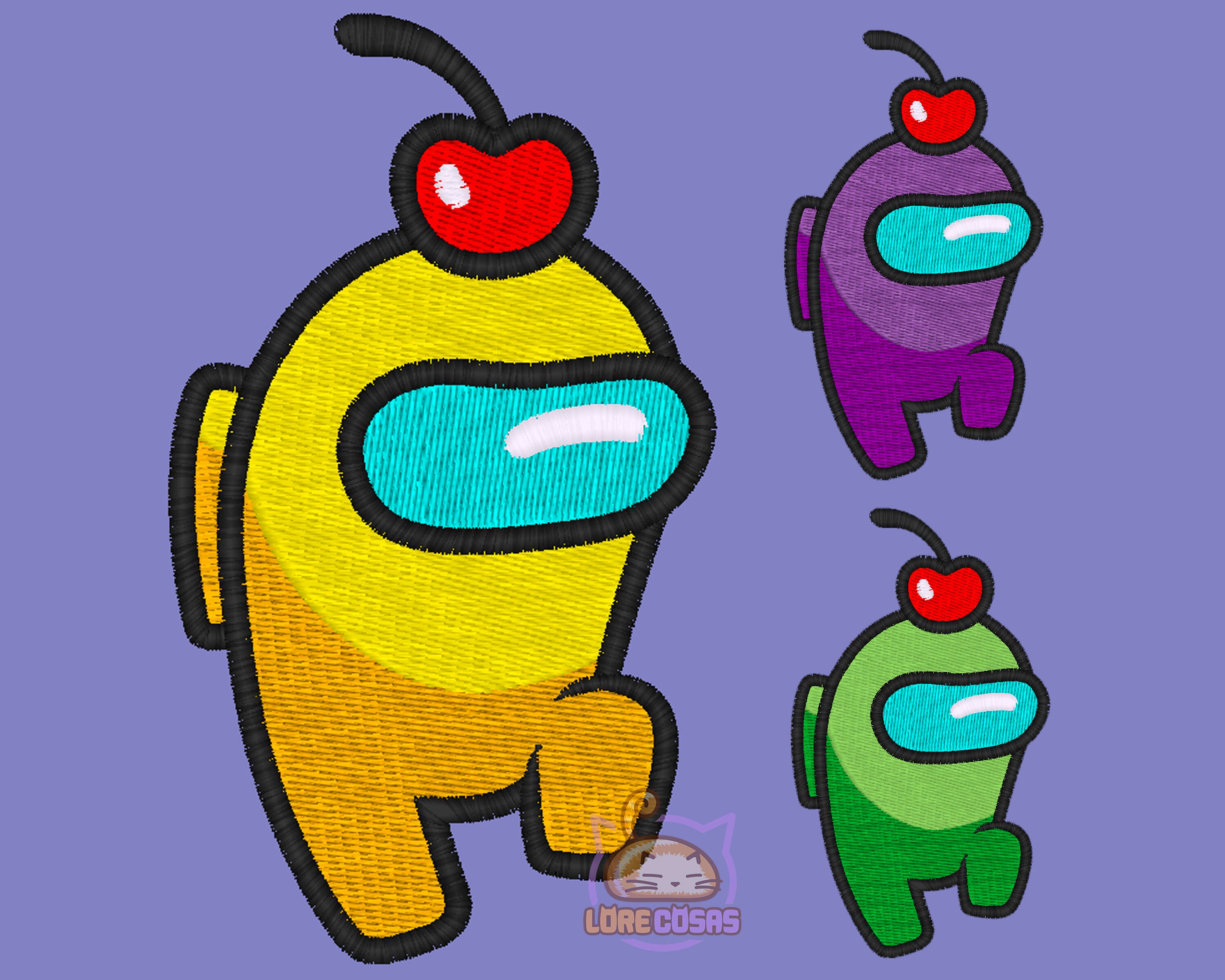 Among Us Embroidery Design Downloadable 2 Designs 3 Sizes - Etsy