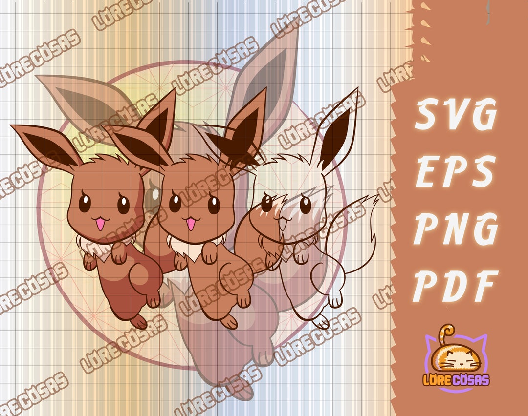 Pokemon Eevee Vector .SVG .EPS .png .pdf sublimación serigrafía vinil ...