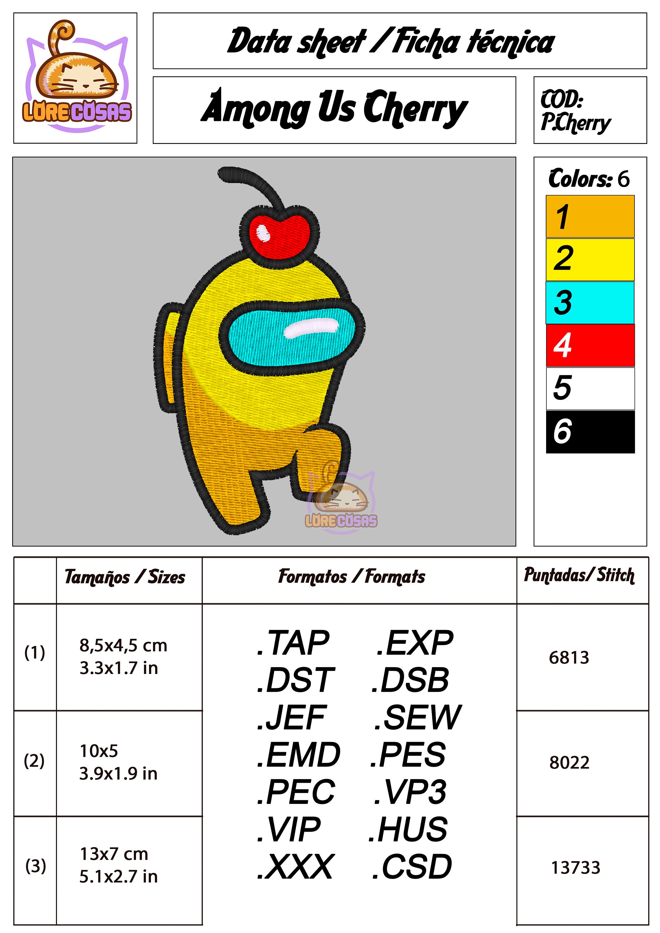 Among Us Embroidery Design Downloadable 2 Designs 3 Sizes - Etsy