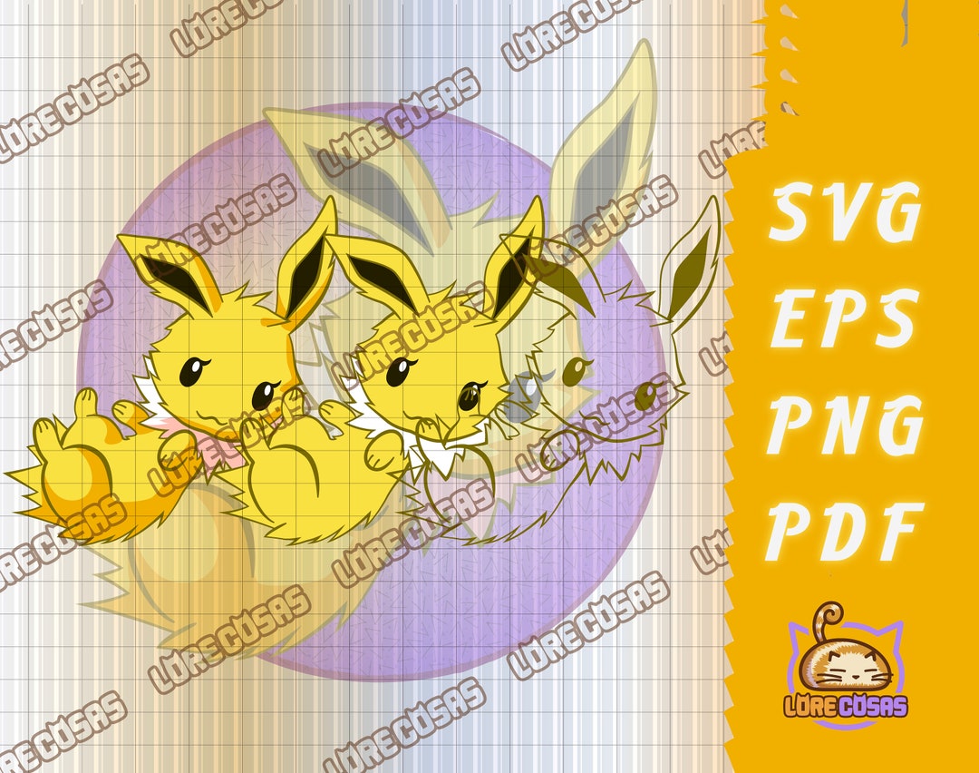 Vector Pokemon Jolteon Eevee .SVG .EPS .png .pdf Sublimation Screen ...