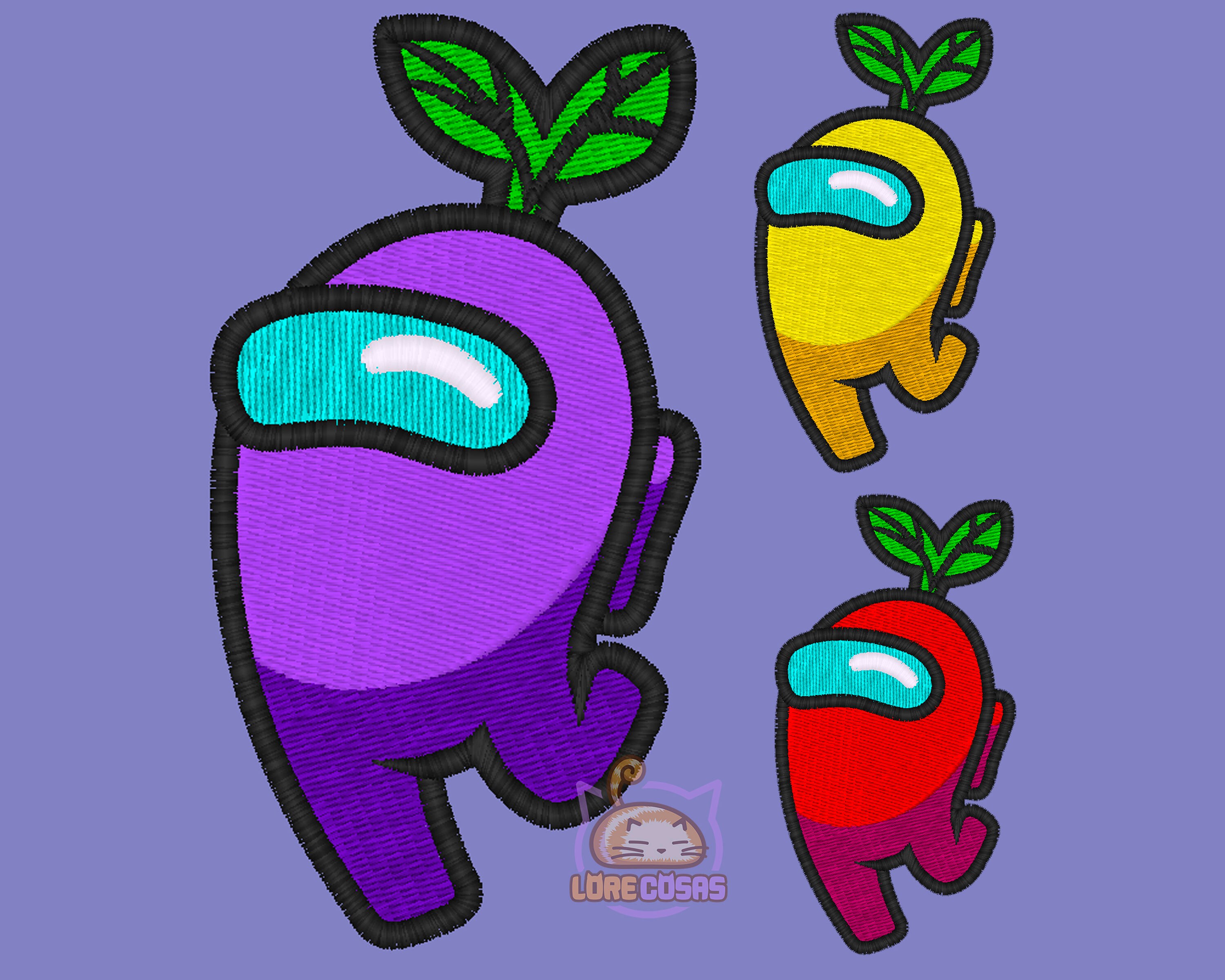 Among Us Embroidery Design Downloadable 2 Designs 3 Sizes - Etsy