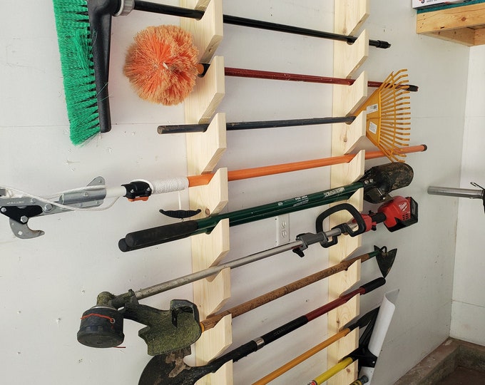 MORE SLOTS* Yard Tool Rack , Garden Tool Rack, Shed, Gardening, Tool ...